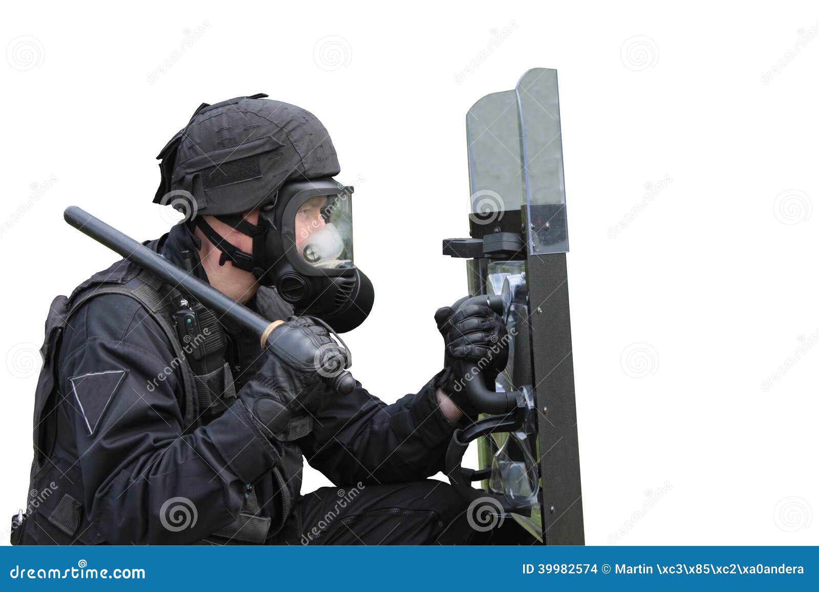 Policeman in a gas mask stock photo. Image of officer - 39982574