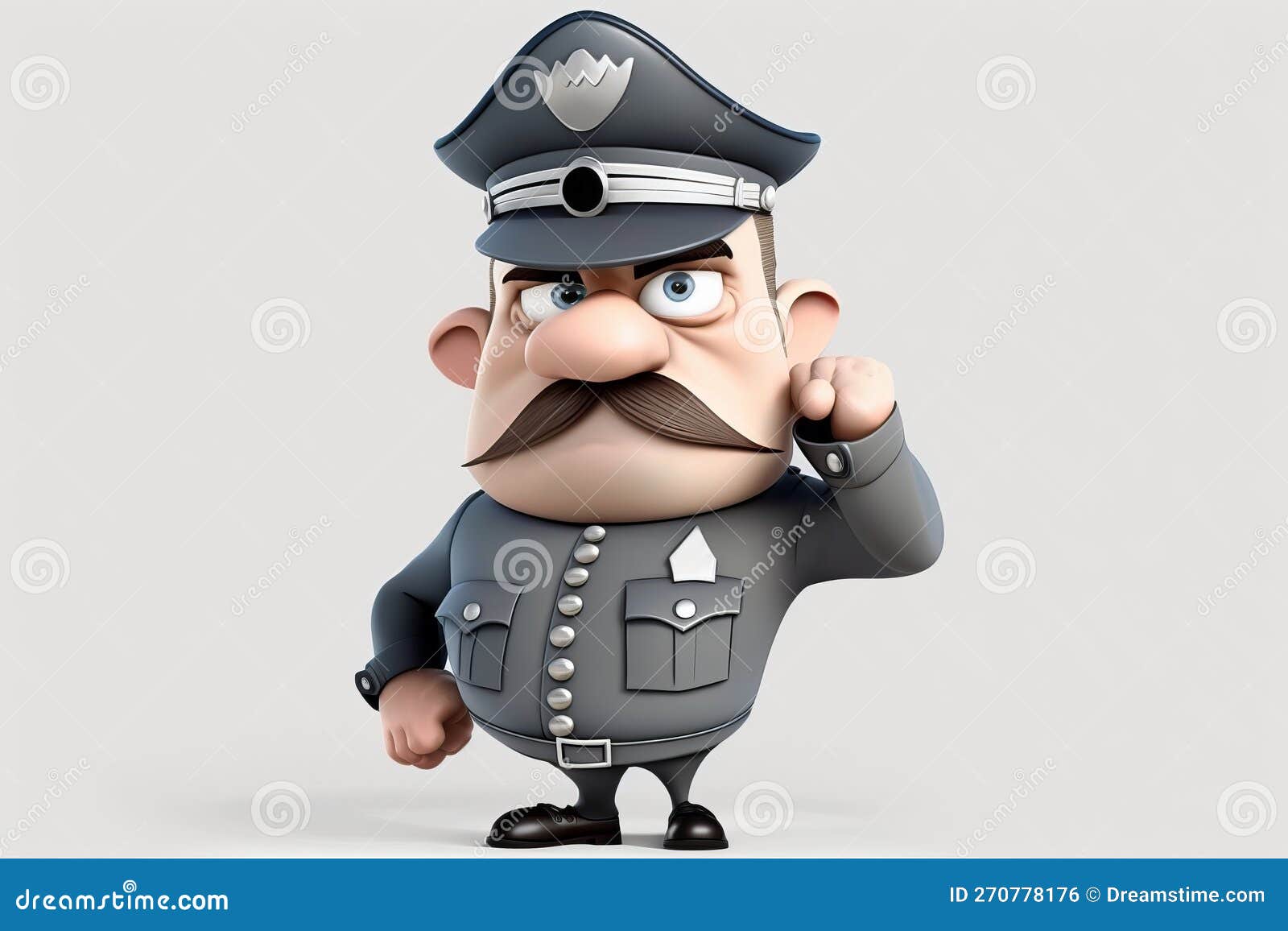 Policeman in gray uniform stock illustration. Illustration of badge ...