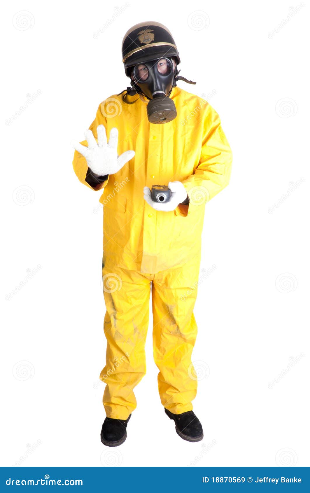 Man In Hazmat Clothing In Decontamination Chamber Royalty-Free Stock ...