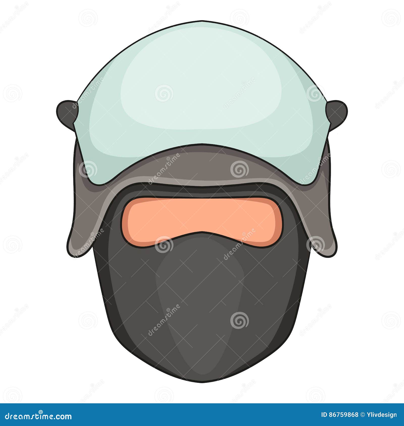 Policeman Head in a Face Mask Icon, Cartoon Style Stock Vector ...