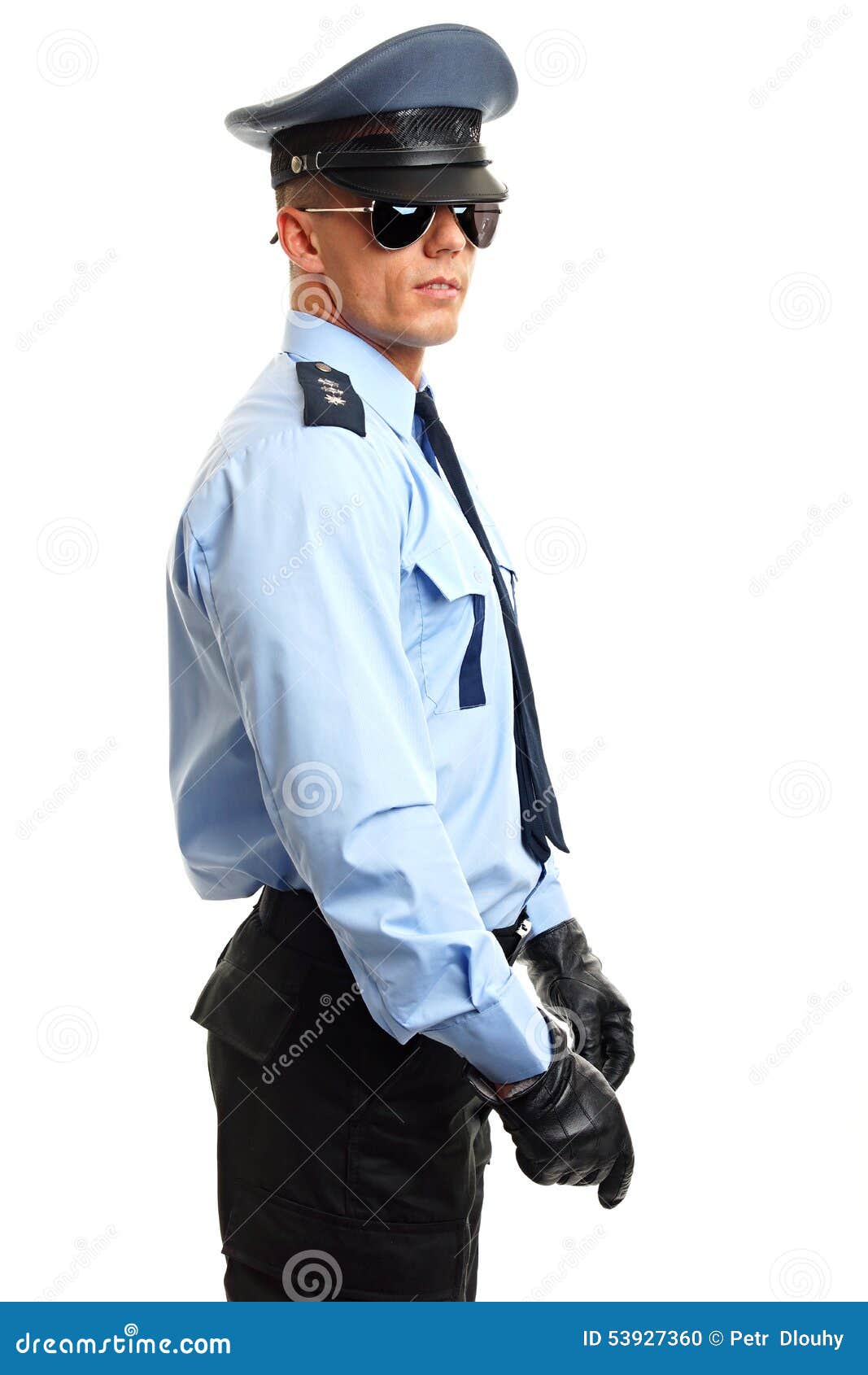 Policeman with Hoding Nightstick Stock Photo - Image of people, safety ...