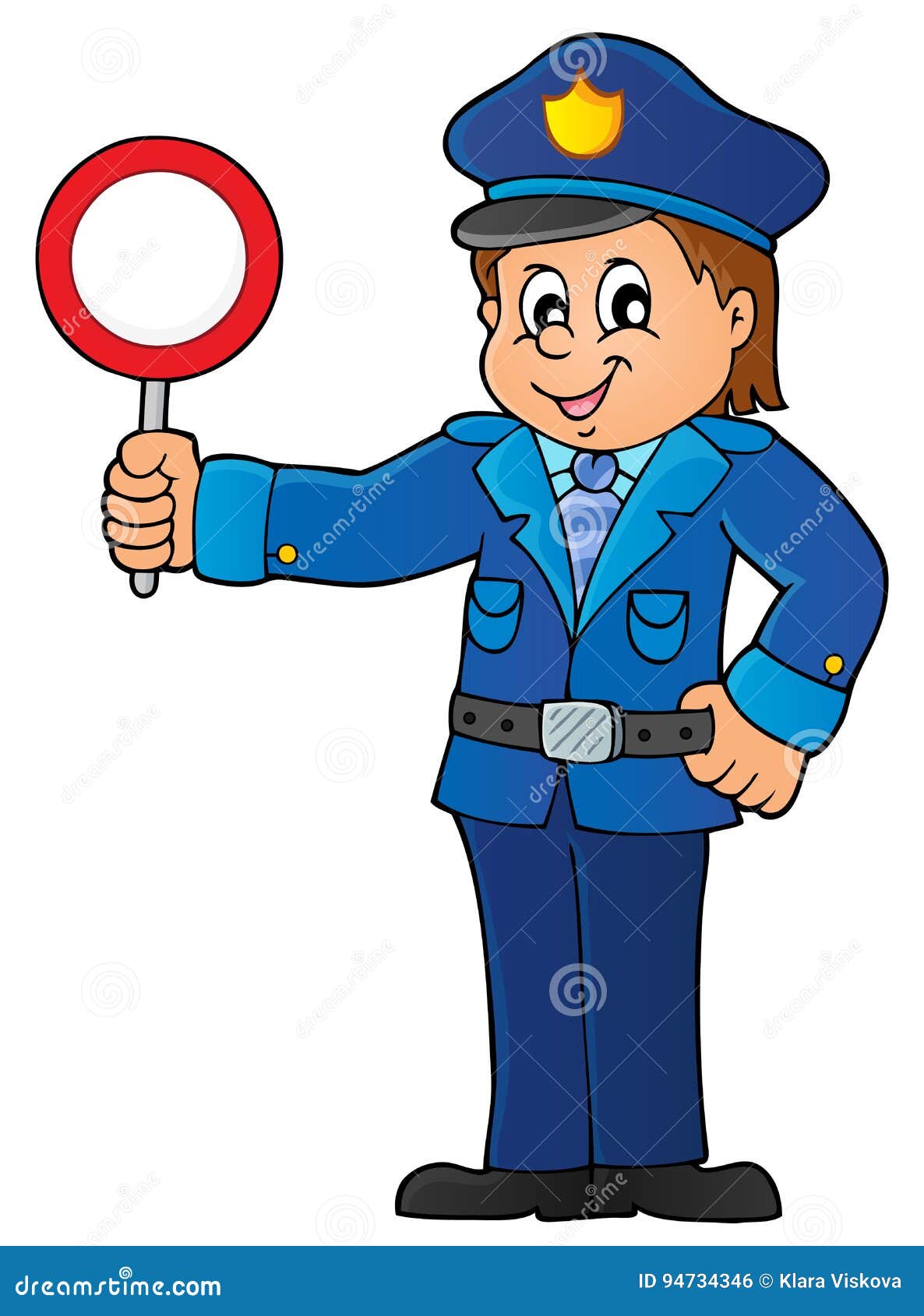 Policeman Holds Stop Sign Theme 1 Stock Vector - Illustration of ...
