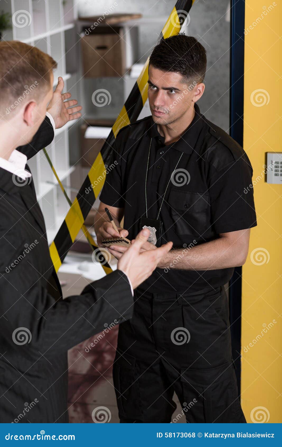 Policeman in the house stock photo. Image of forensics - 58173068