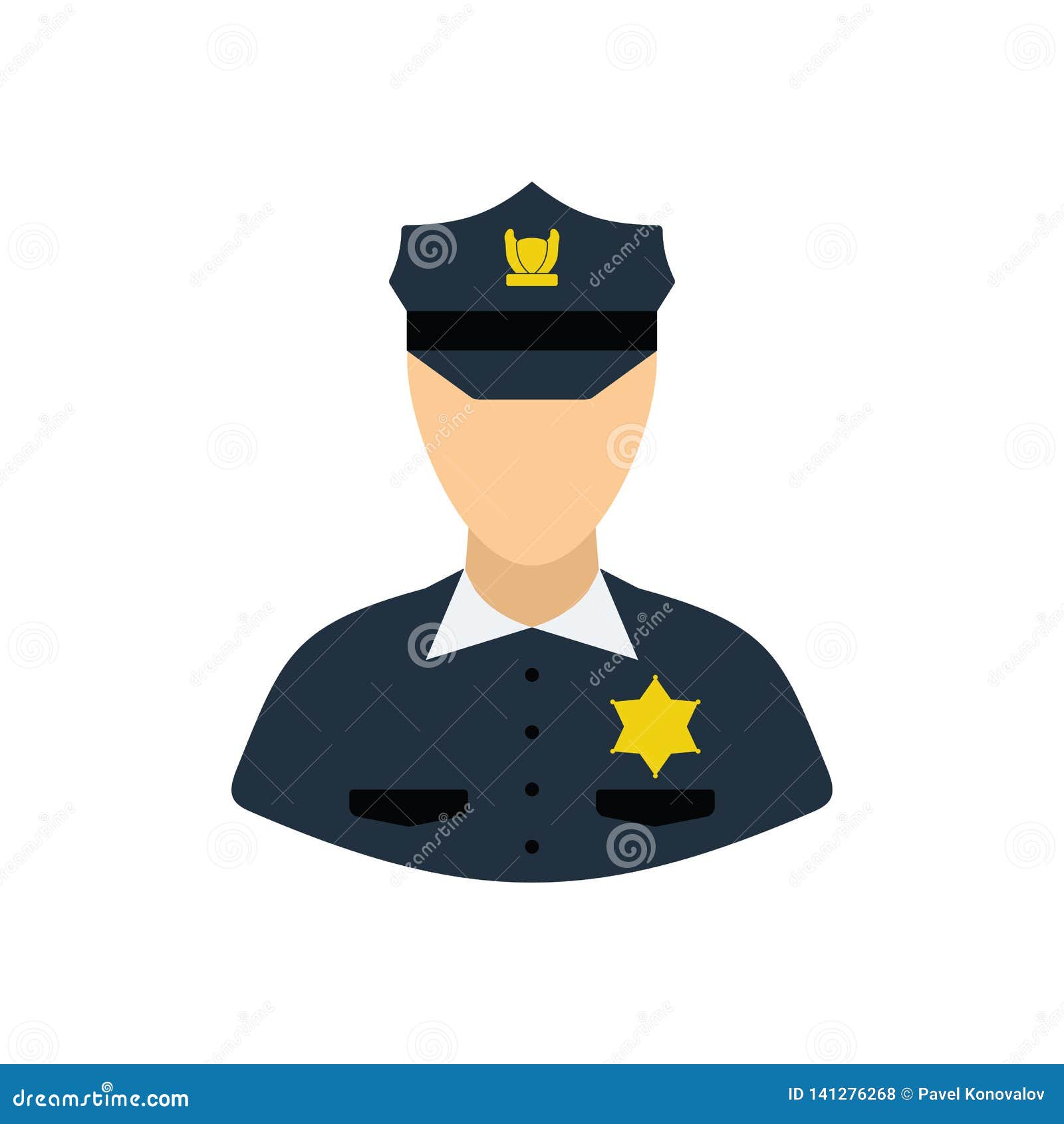 Policeman icon stock vector. Illustration of color, justice - 141276268