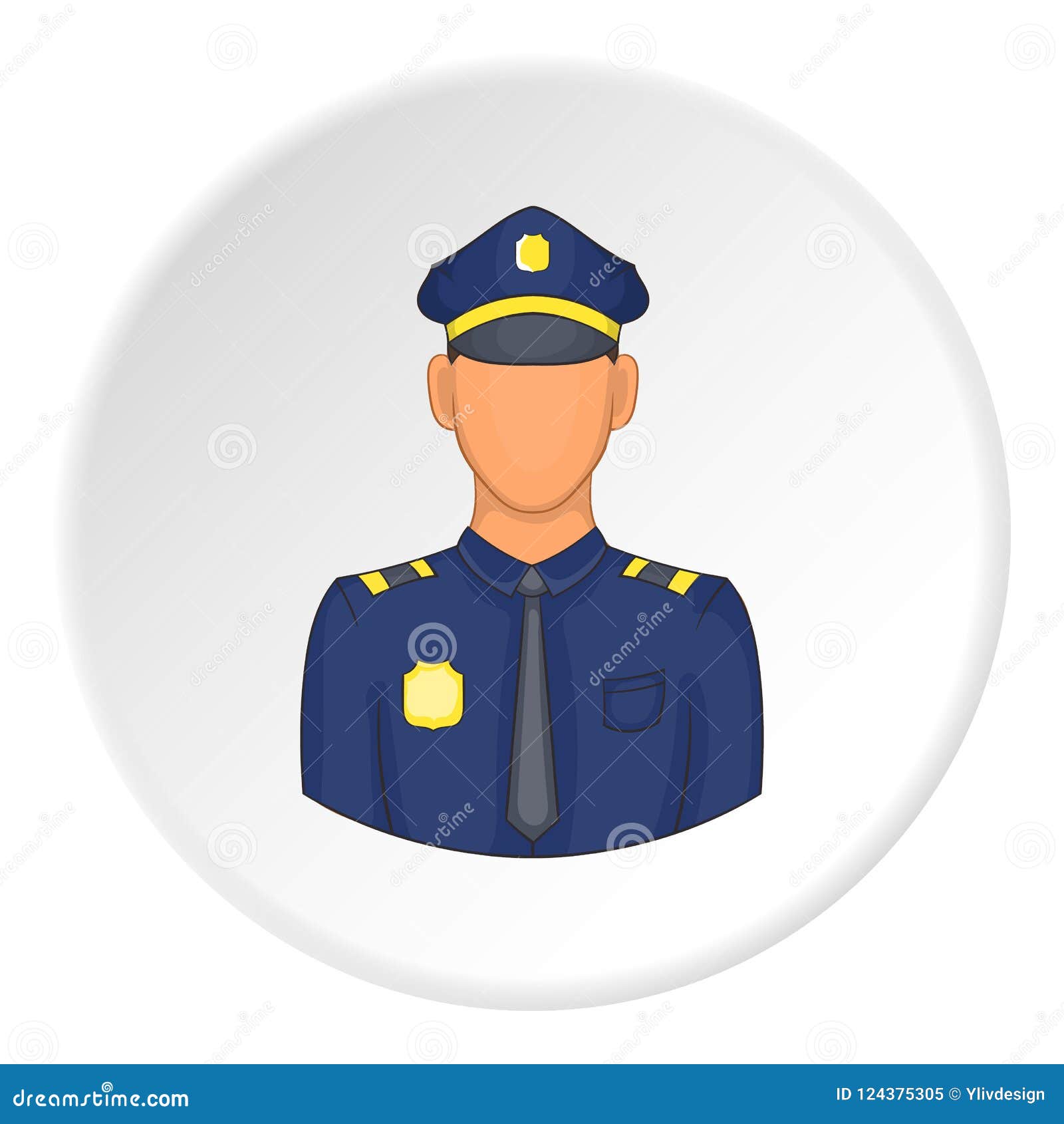 Policeman icon, flat style stock illustration. Illustration of retro ...