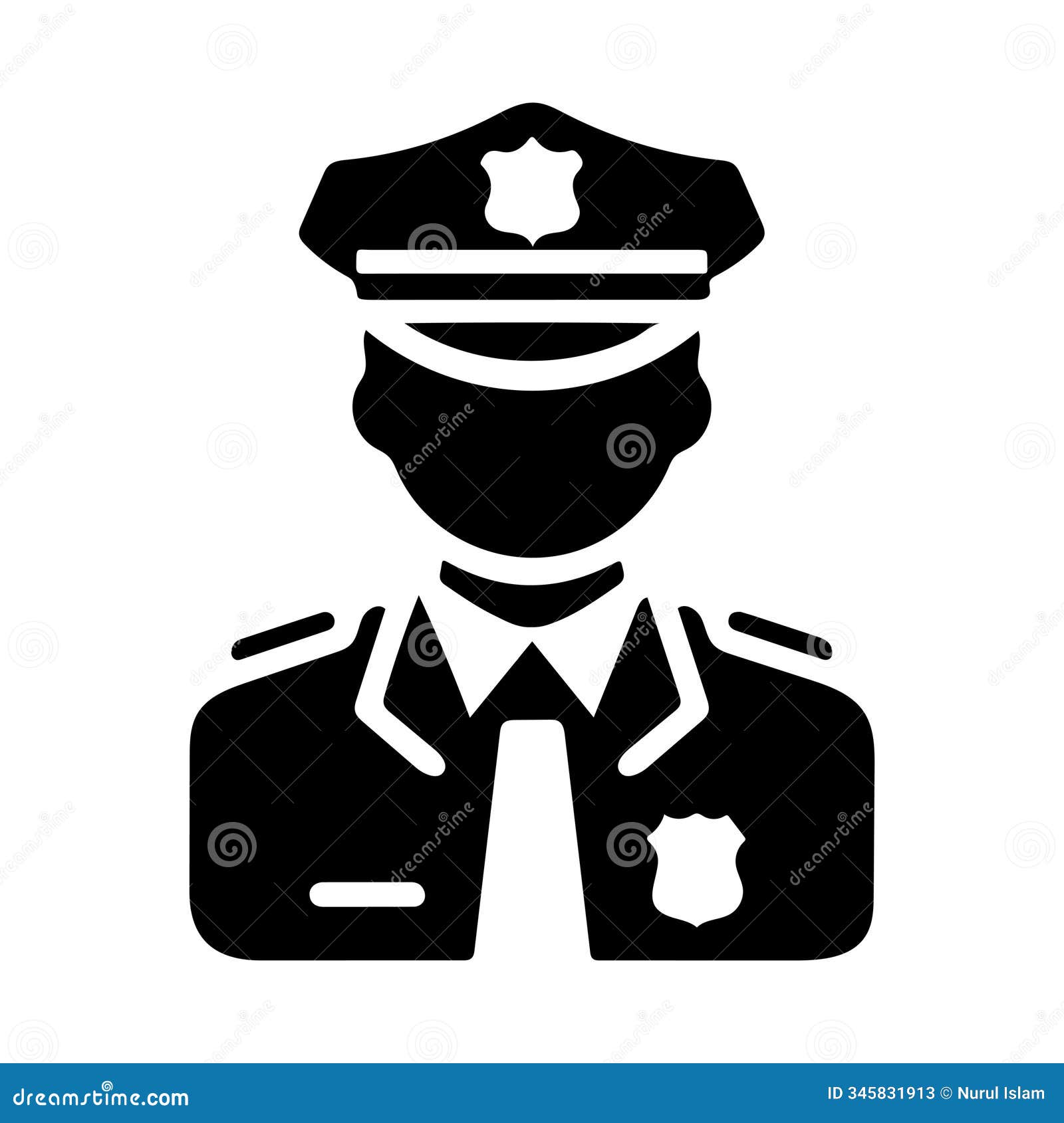 Policeman Icon - Linear Police Officer and Security Officer Vector ...