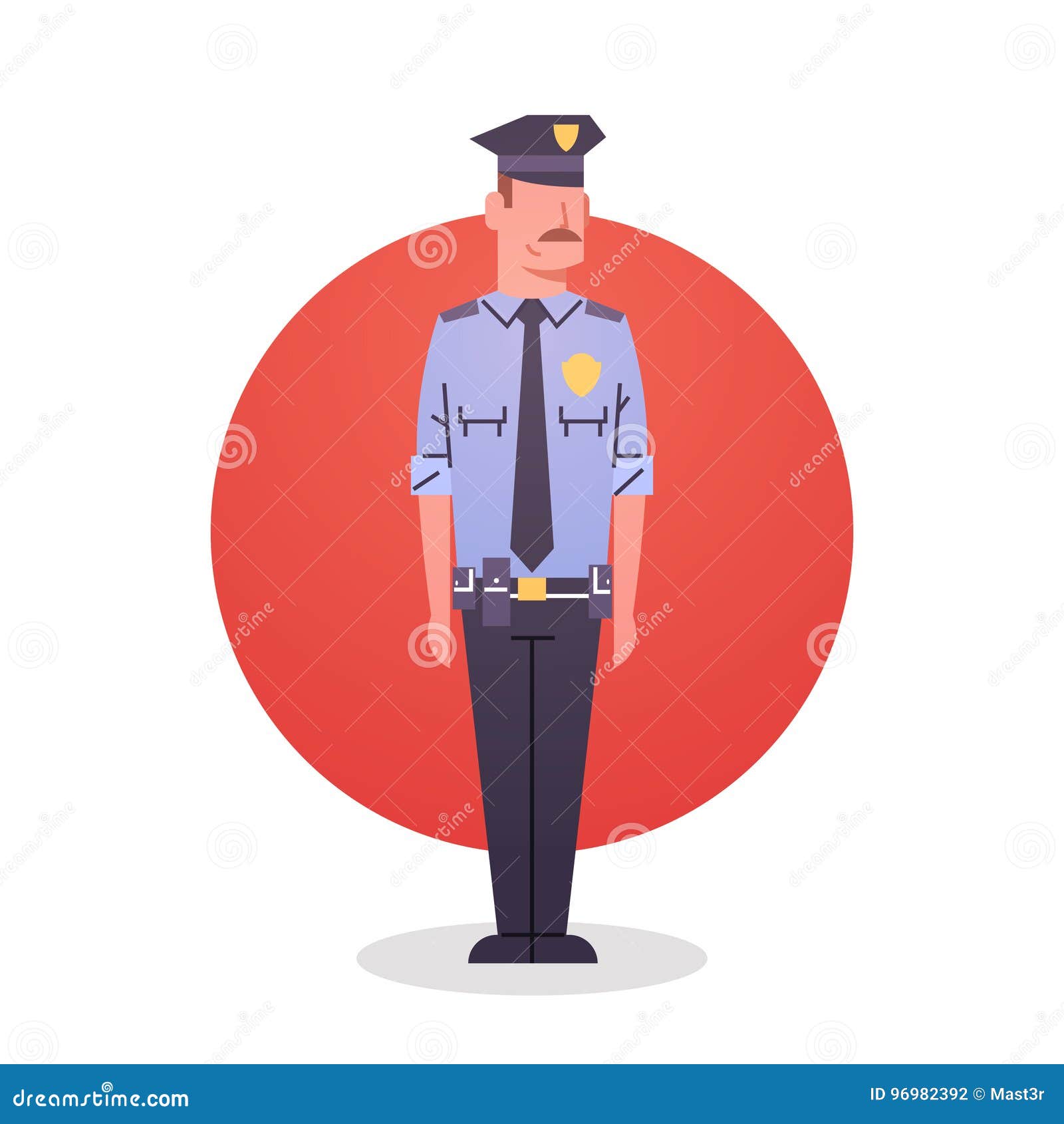 Policeman Icon Color Outline Vector | CartoonDealer.com #233246874