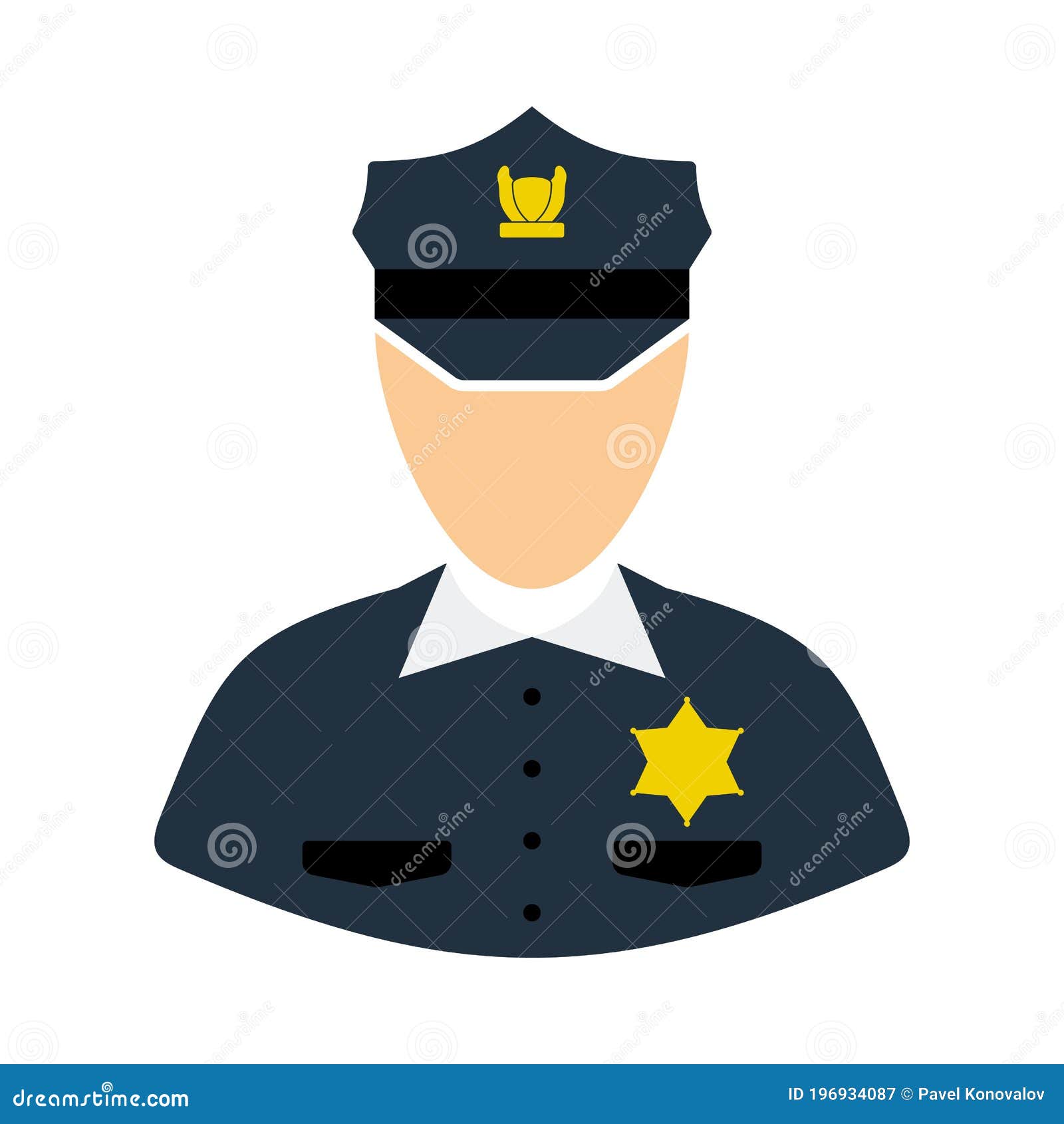 Policeman Icon stock vector. Illustration of police - 196934087