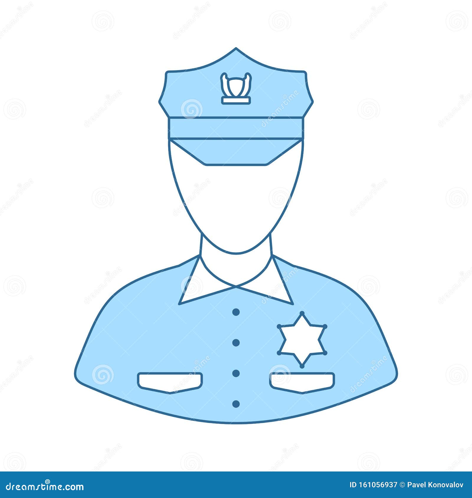 Policeman Icon stock vector. Illustration of profession - 161056937