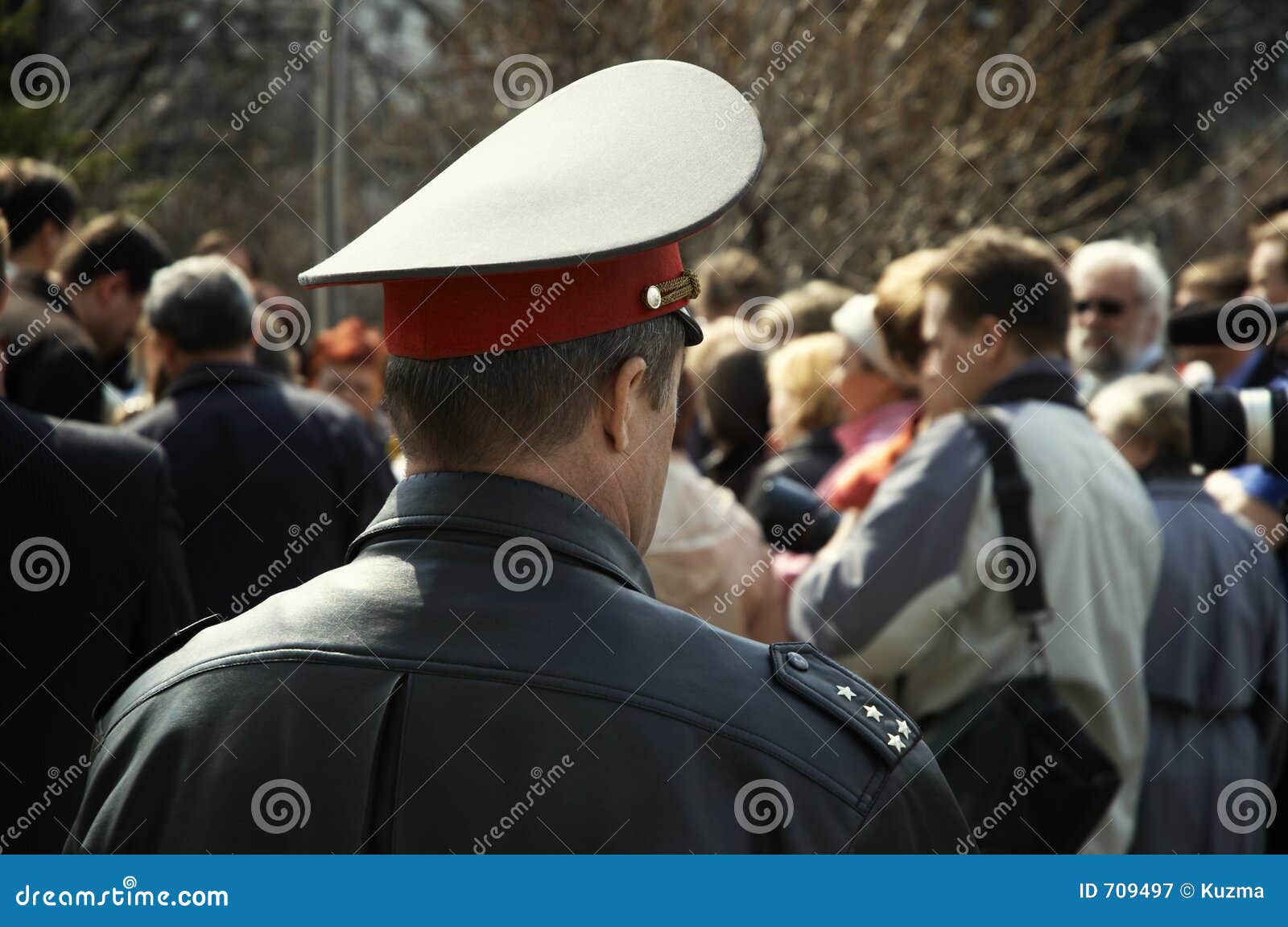 Policeman on the Mass-meeting Stock Image - Image of police, address ...