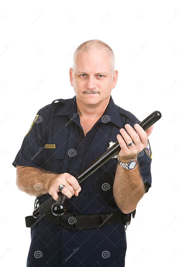 Policeman with Nightstick stock photo. Image of middle - 5282588