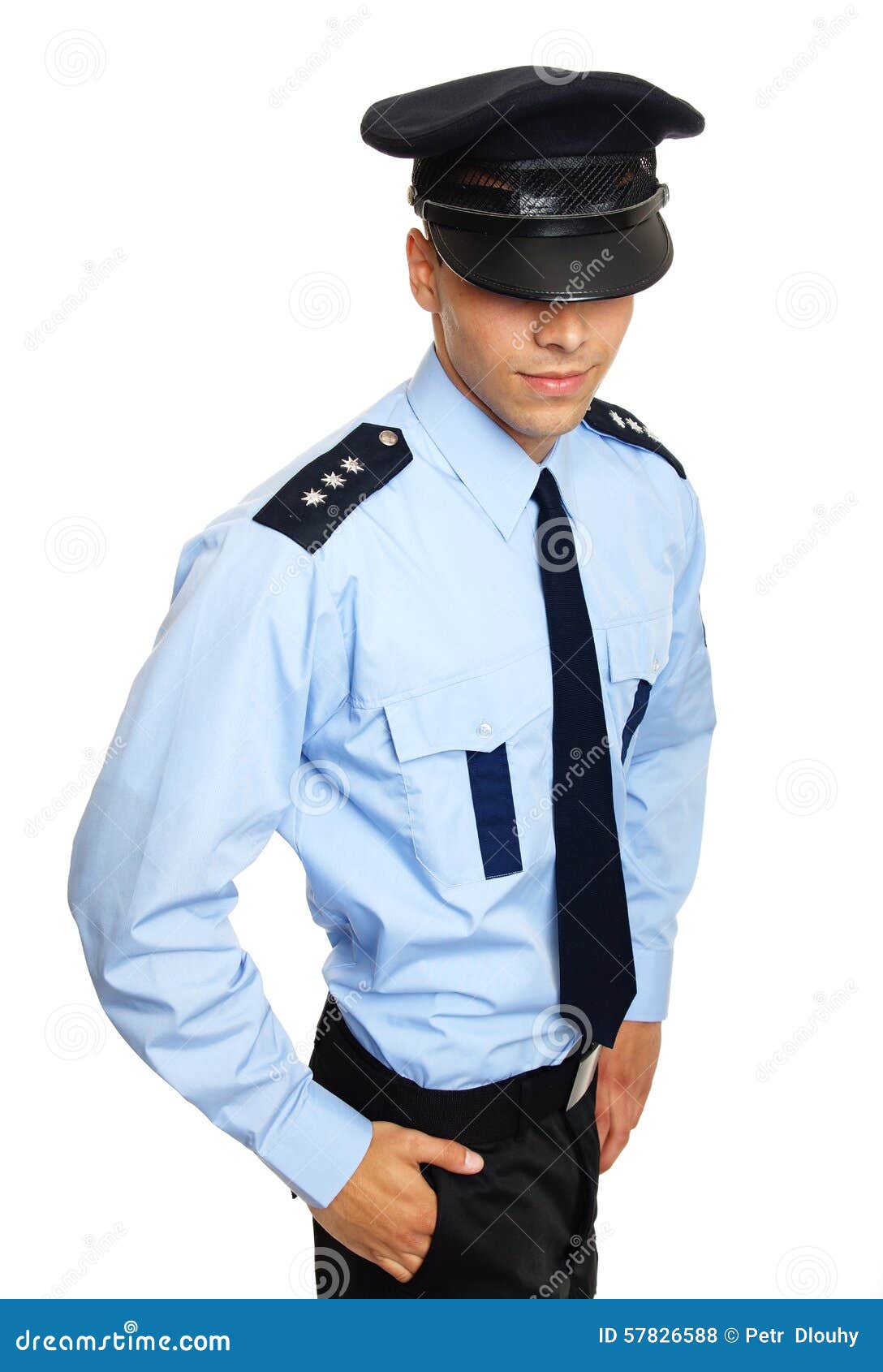 Policeman with nightstick stock photo. Image of person - 57826588