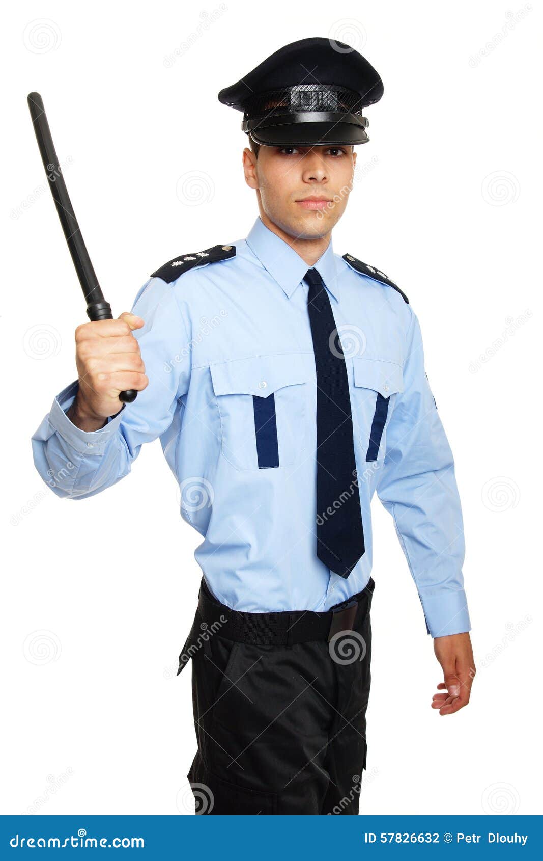 Policeman with nightstick stock photo. Image of sunglasses - 57826632