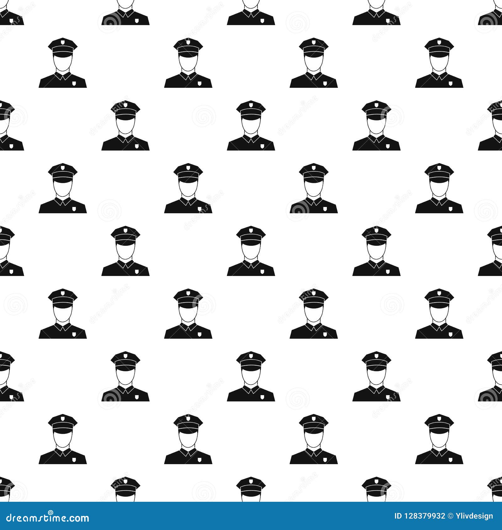 Policeman Pattern, Simple Style Stock Illustration - Illustration of ...
