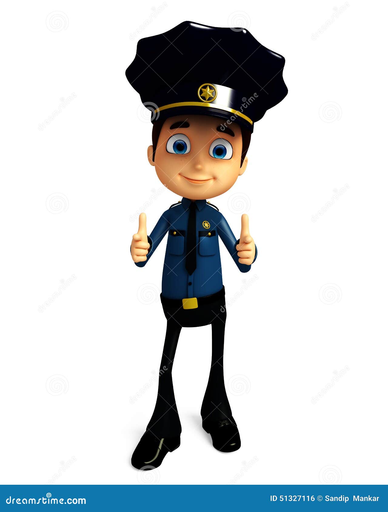 Policeman with Pointing Pose Stock Illustration - Illustration of ...