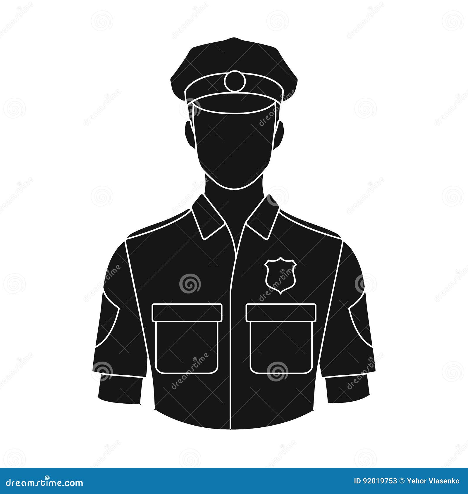 Policeman.Professions Single Icon in Black Style Vector Symbol Stock ...