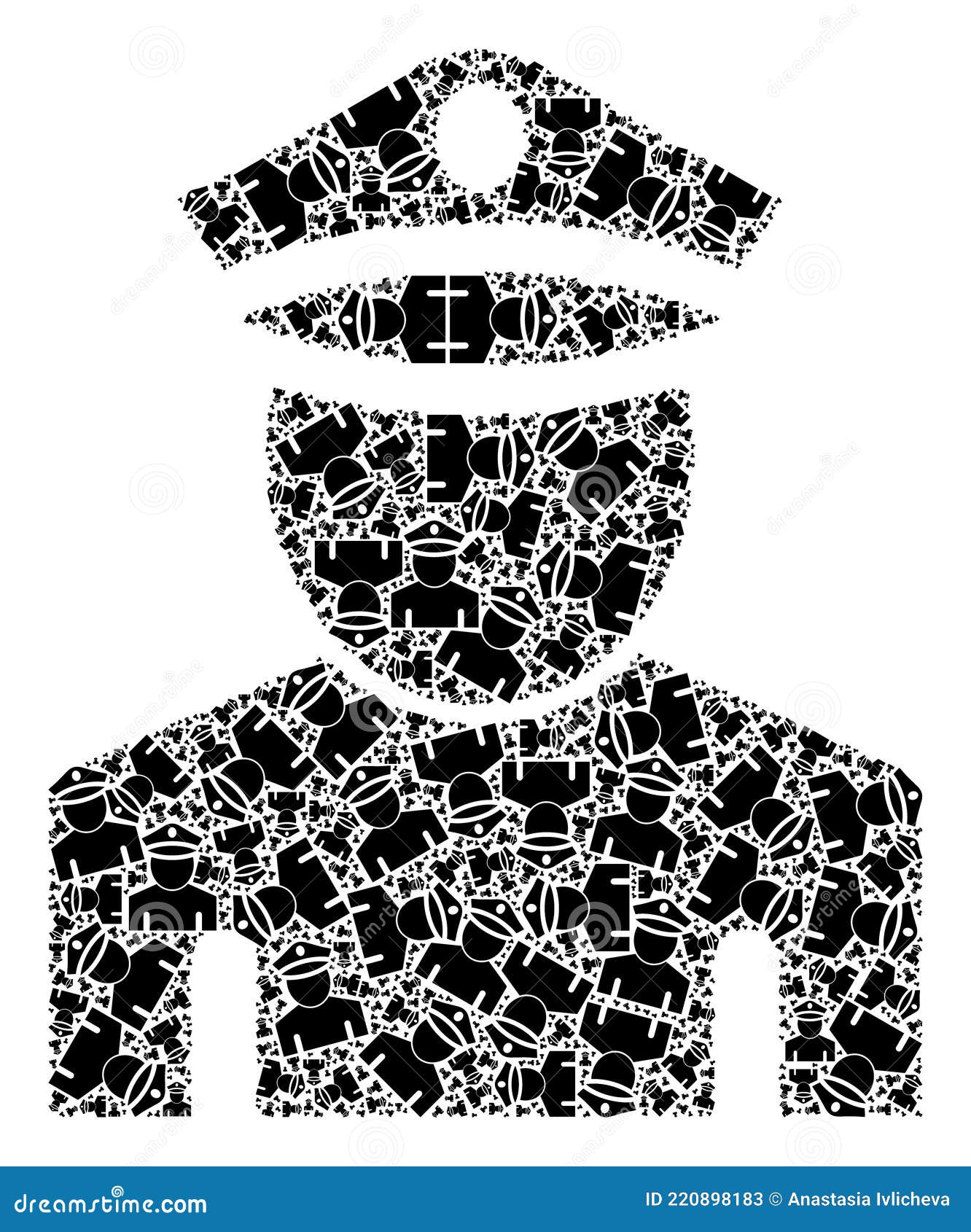 Policeman Recursive Collage of Policeman Items Stock Vector ...