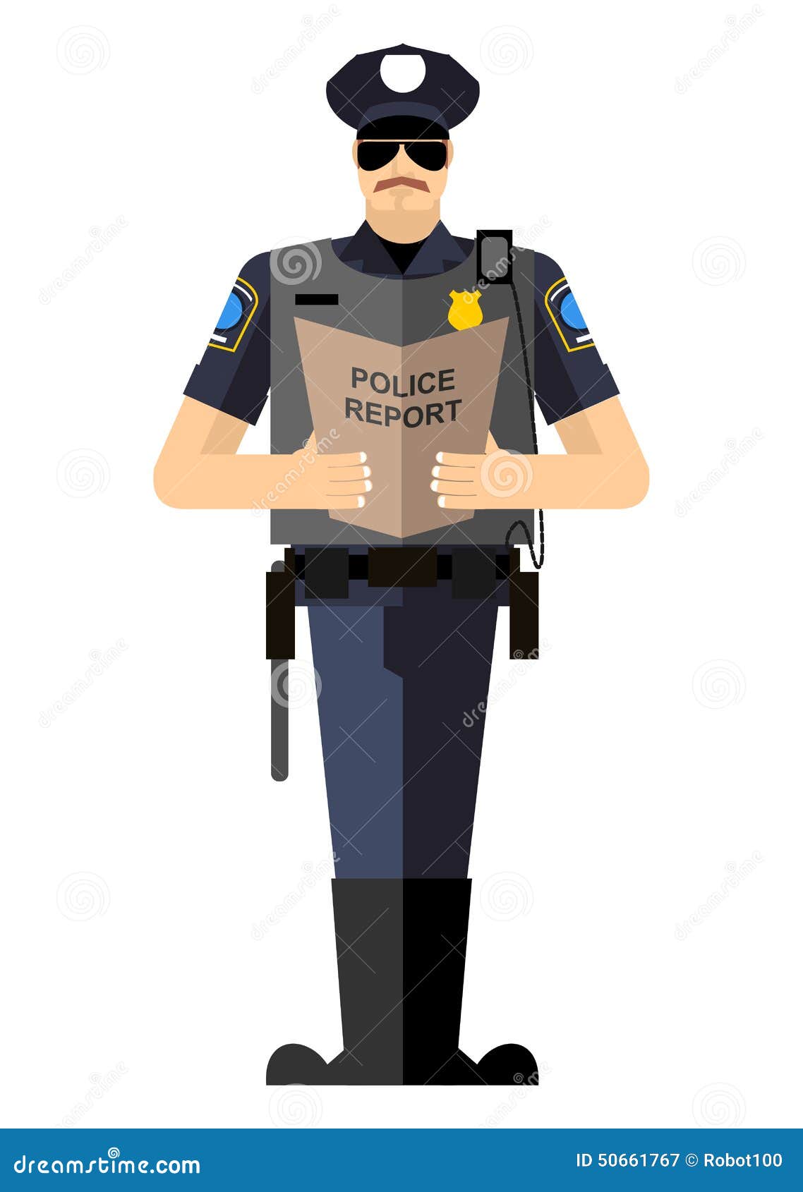 Policeman with a Report of a Standing Ovation Stock Vector ...