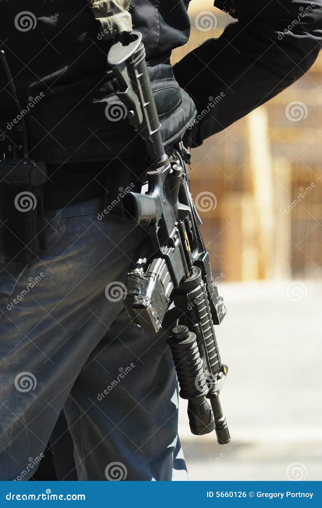 Policeman and rifle 3 stock photo. Image of aggression - 5660126