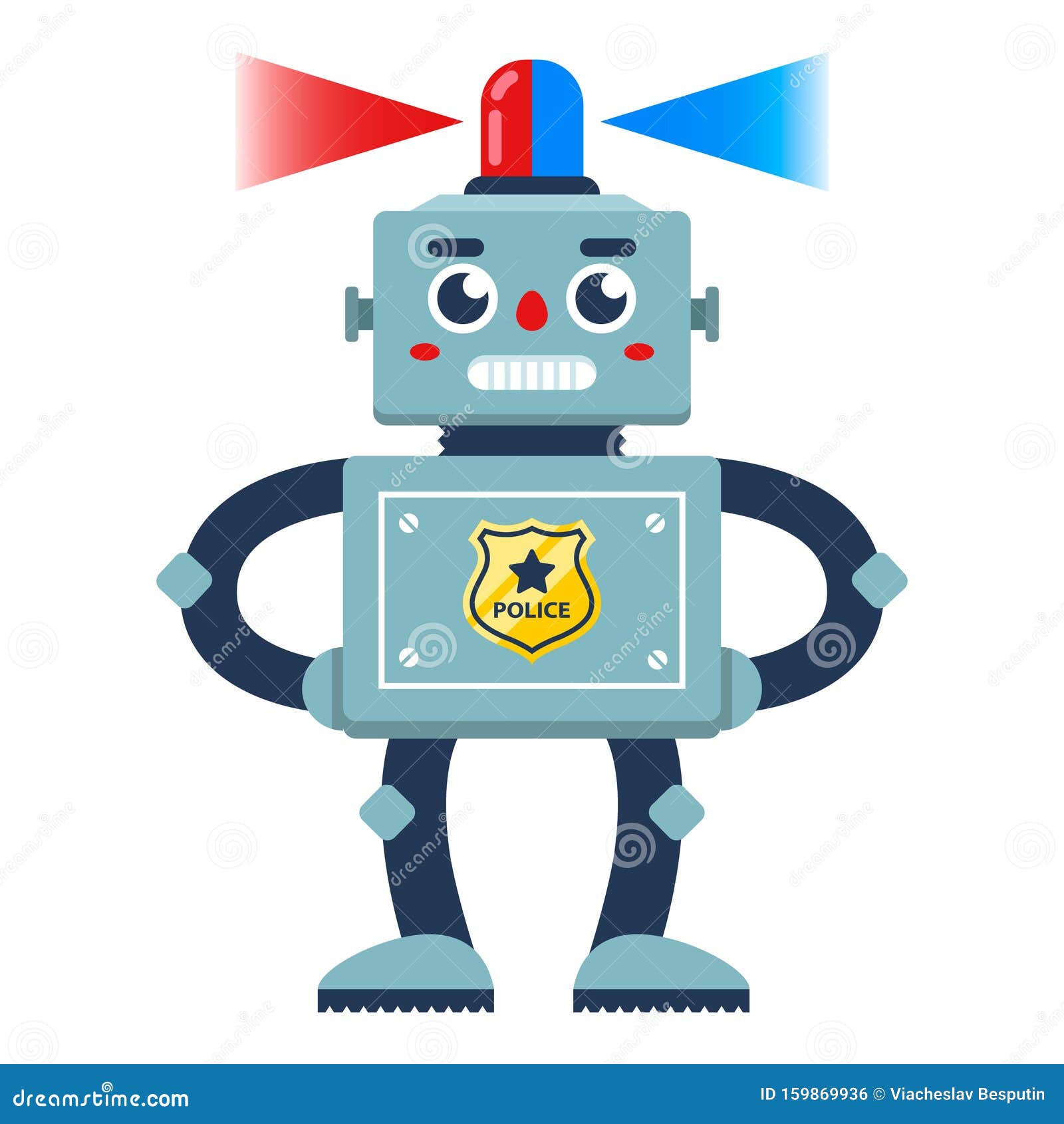 Policeman robot stock vector. Illustration of fiction - 159869936