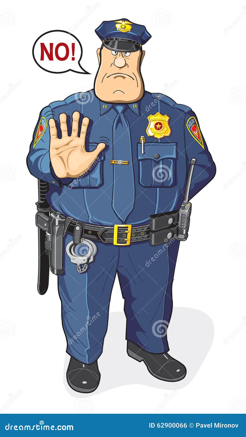 Policeman says NO stock vector. Illustration of electronic - 62900066