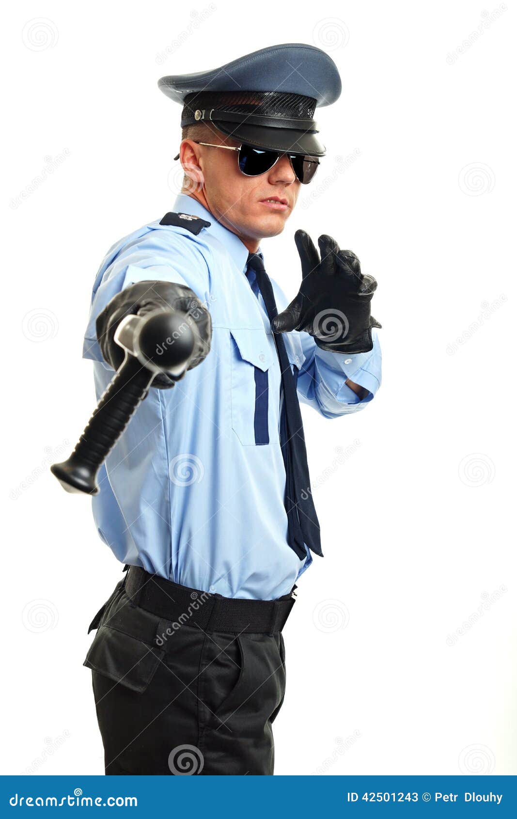 Policeman shows on you stock image. Image of police, security - 42501243