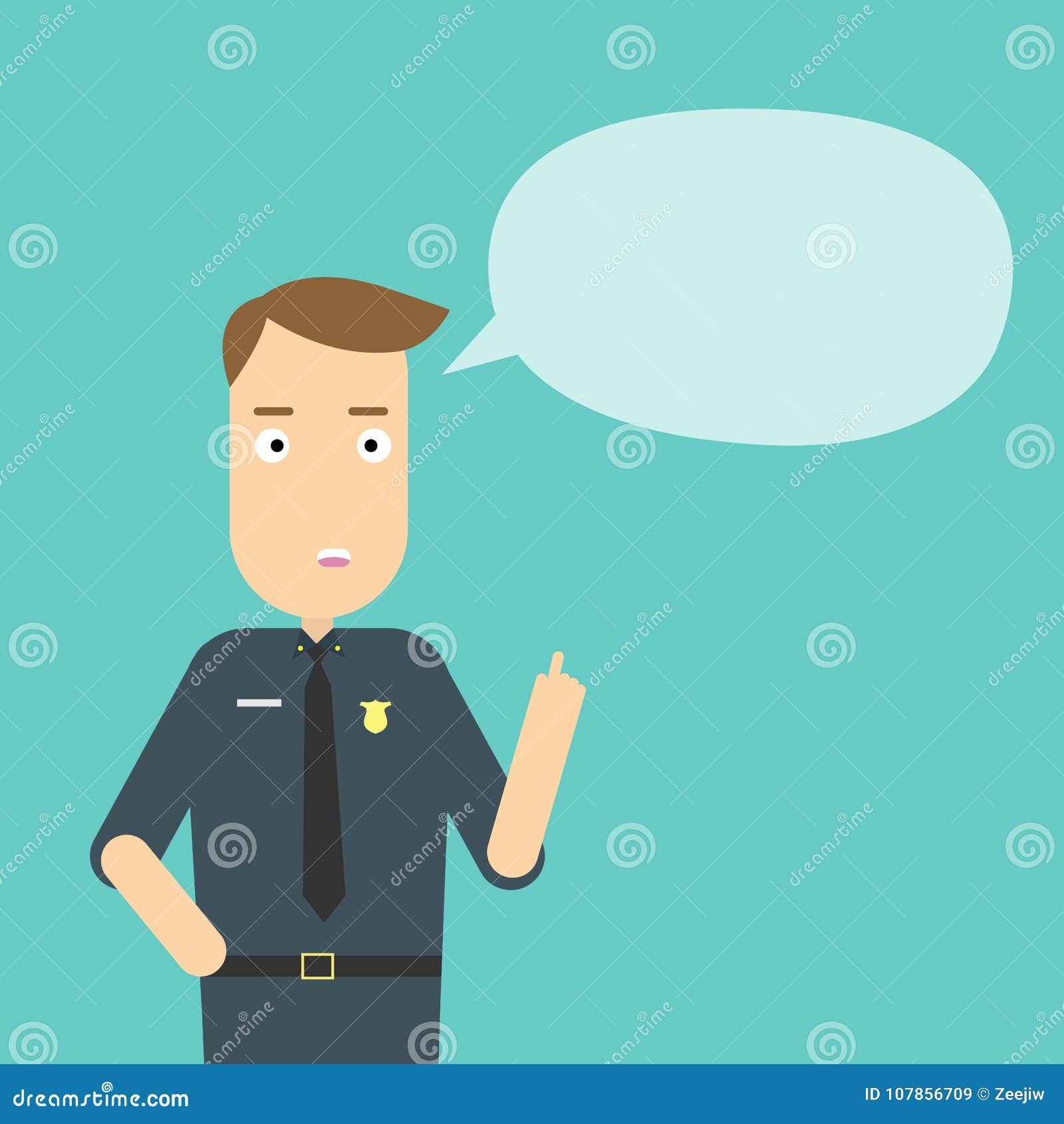 Policeman with Speech Bubble . Stock Vector - Illustration of uniform ...