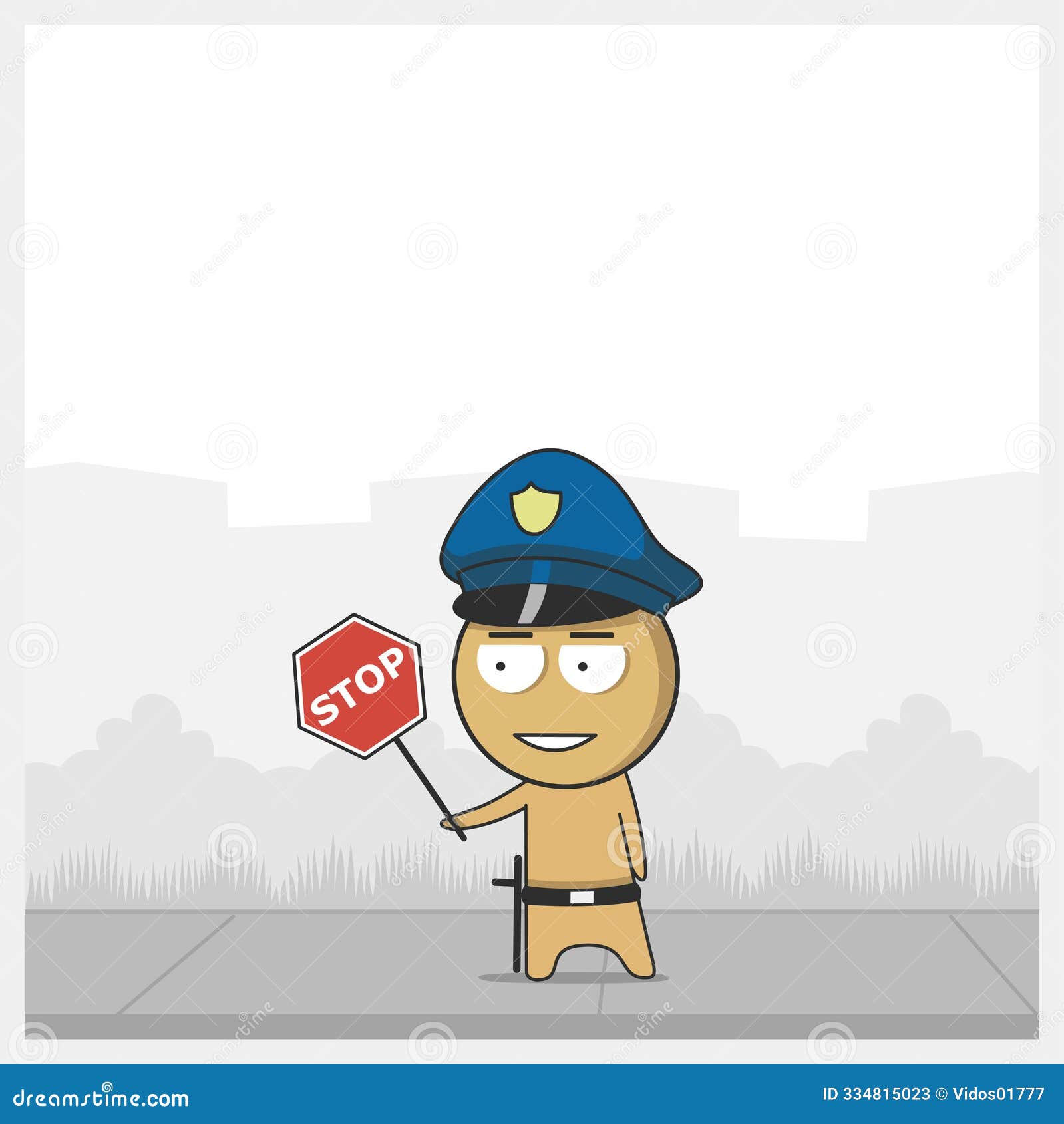 Policeman with a Stop Sign. Stock Illustration - Illustration of text ...