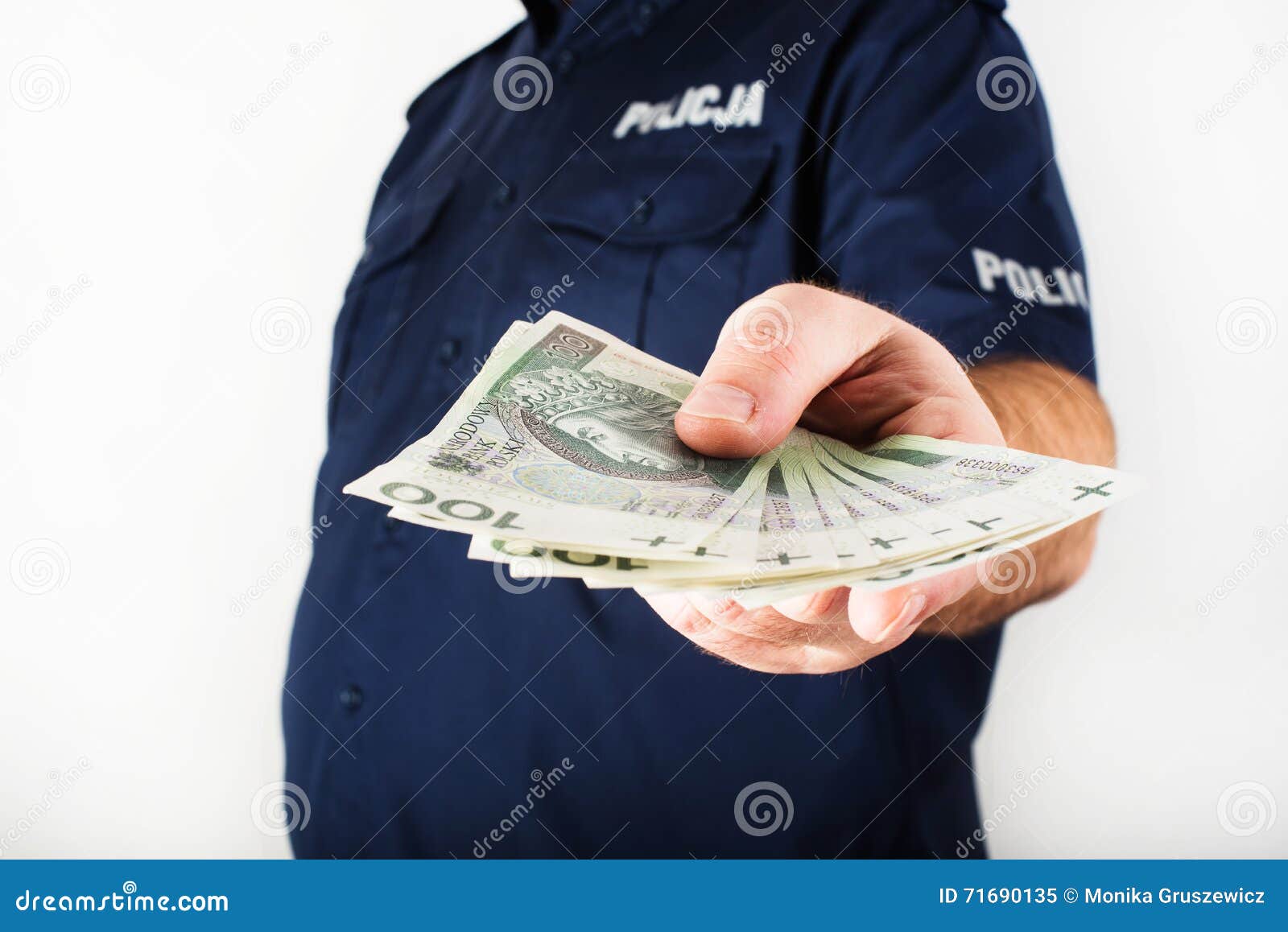 The policeman taking bribe stock image. Image of control - 71690135