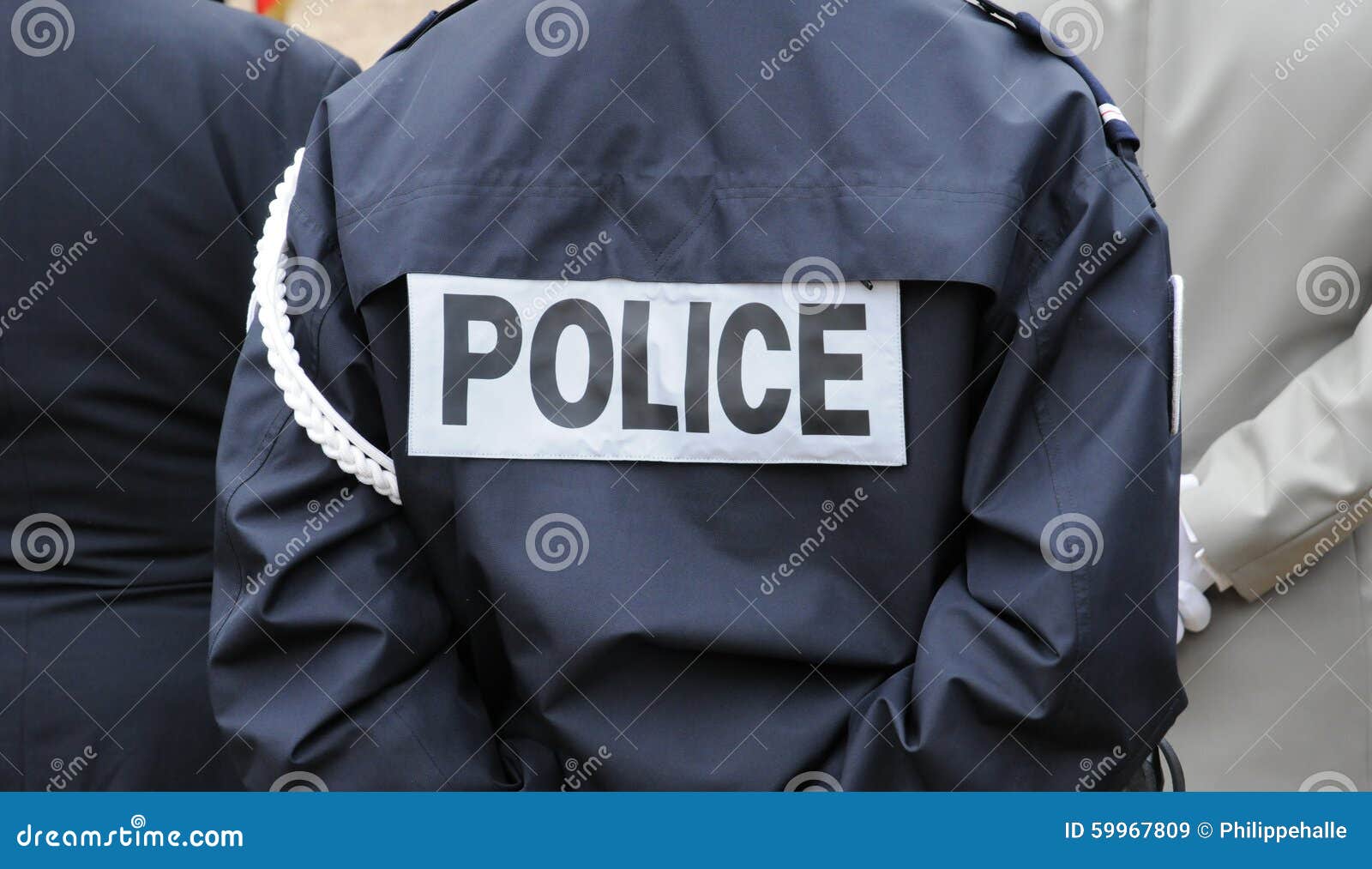 Policeman With Uniform And The Text POLIZIA LOCALE That Meas Loc Stock ...