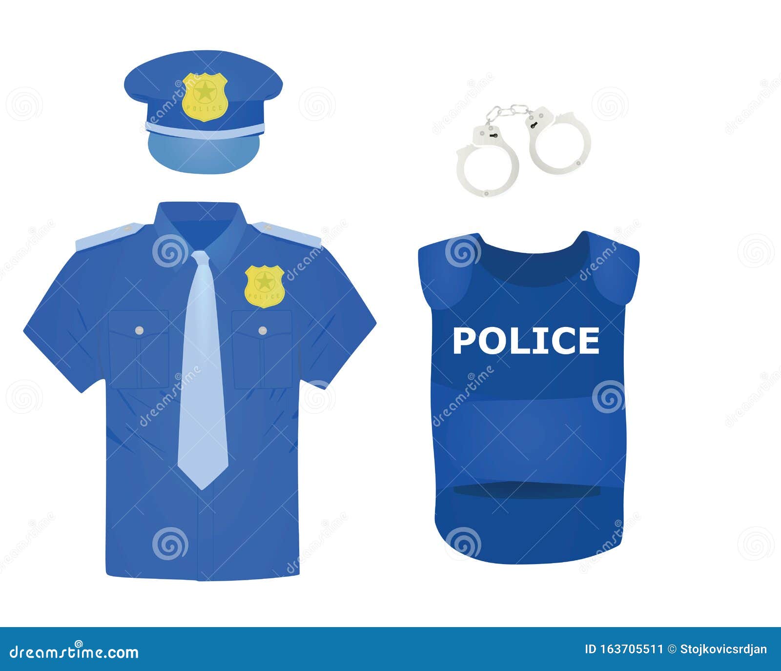 Policeman Uniform and Handcuffs Stock Vector - Illustration of cartoon ...