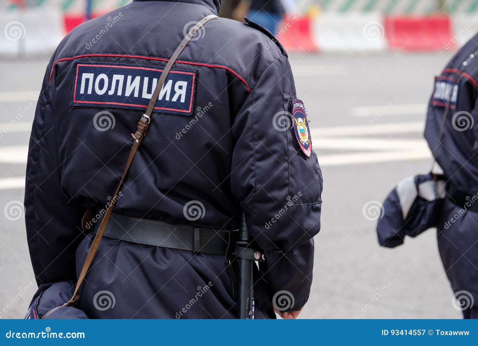 Policeman in Uniform, Rear View Stock Image - Image of police ...