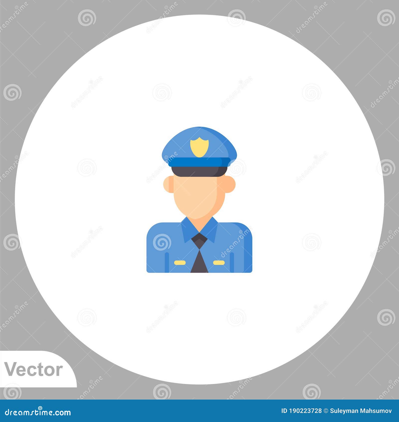 Policeman Vector Icon Sign Symbol Stock Vector - Illustration of logo ...