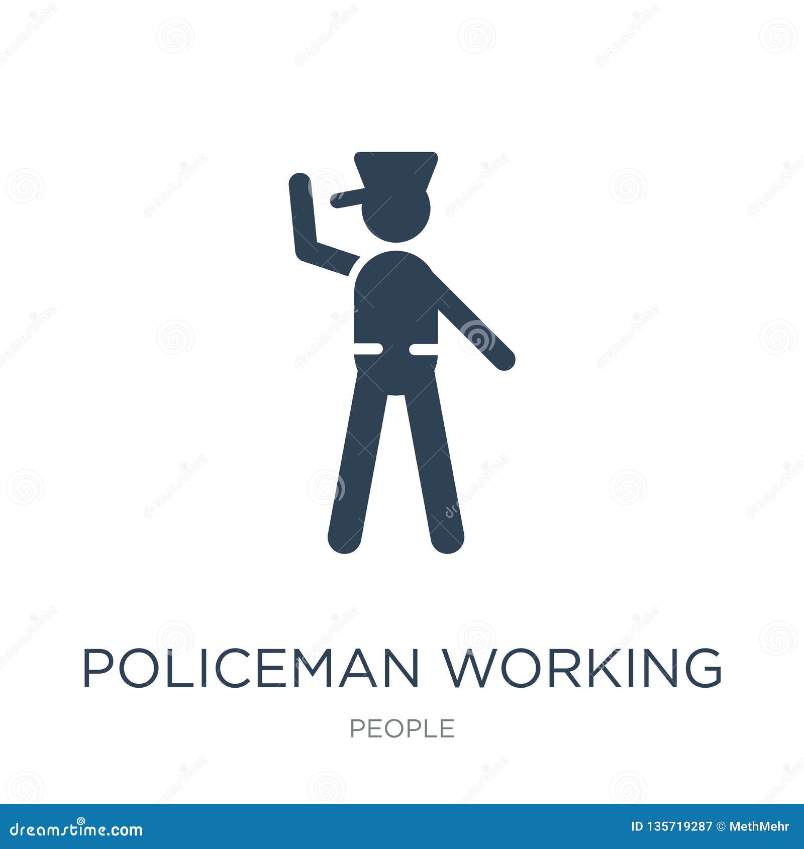 Policeman Working Icon in Trendy Design Style. Policeman Working Icon ...