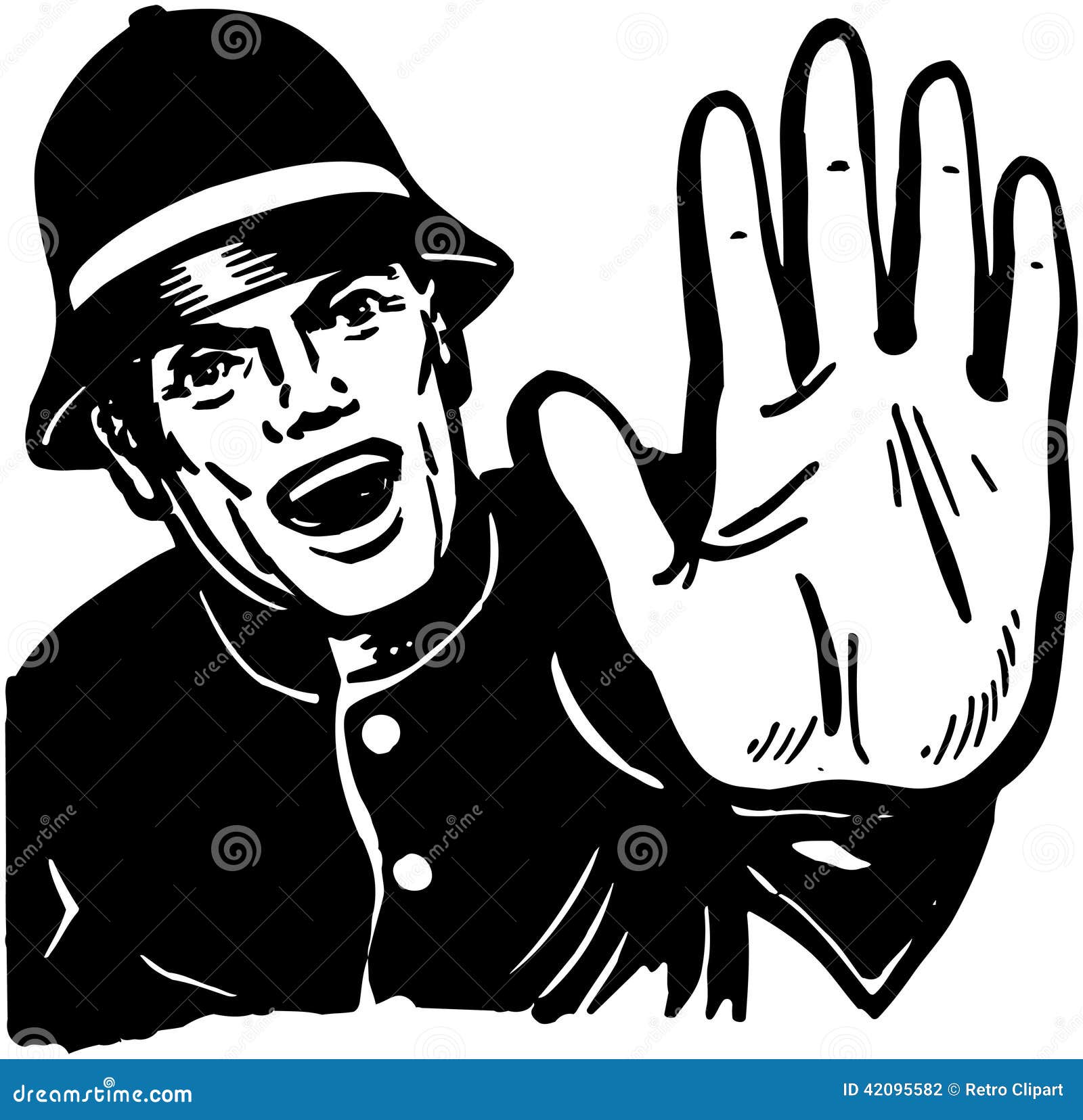 Policeman Yelling Stop Vector Illustration | CartoonDealer.com #42095582
