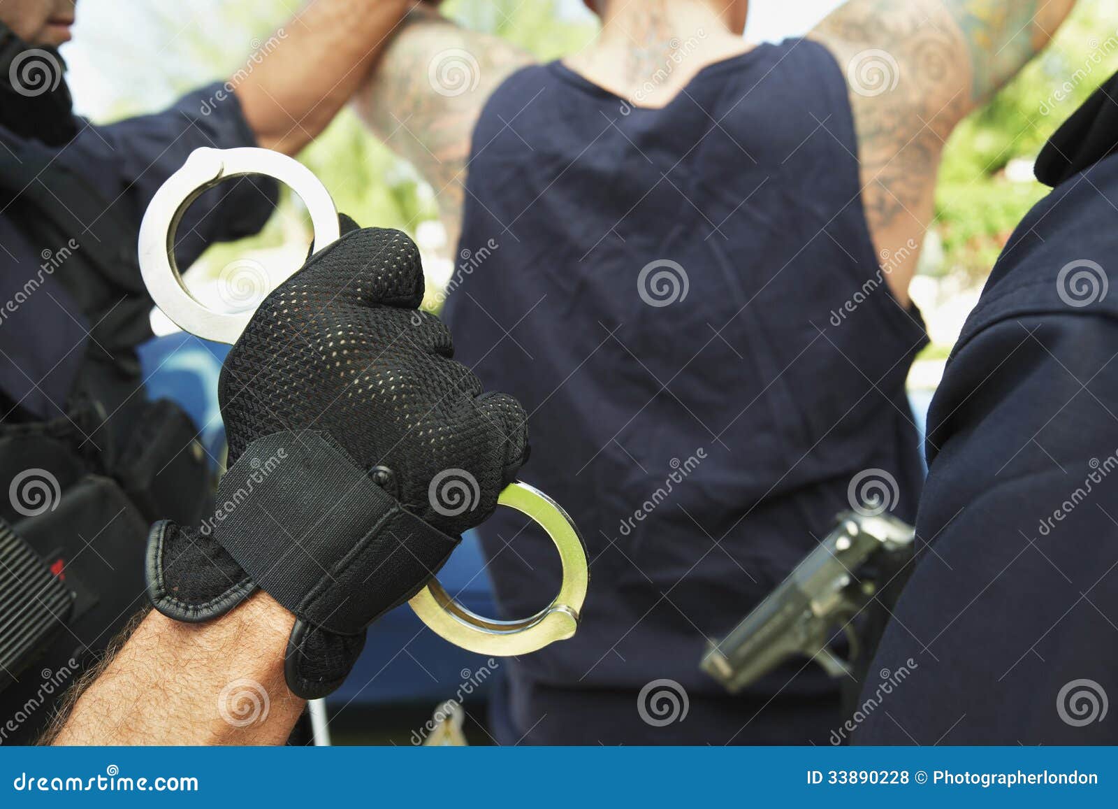 Policemen Arresting Criminal Stock Photo - Image of male, government ...