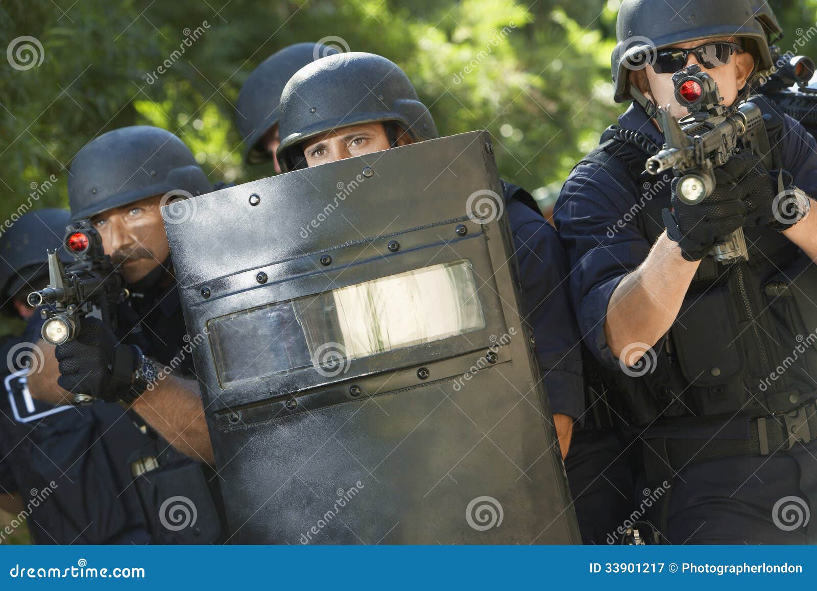 Policemen With Guns And Shield Royalty-Free Stock Photography ...