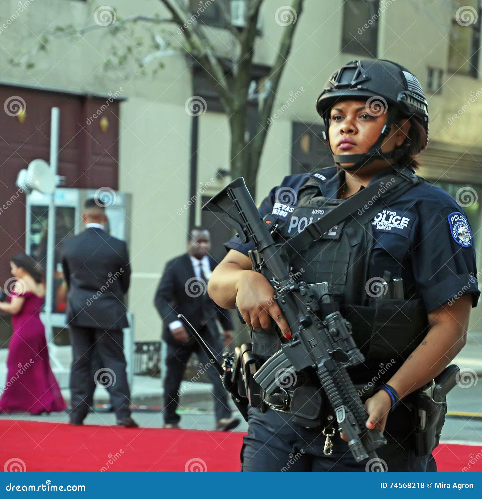 Policewoman on Guard editorial stock photo. Image of serious - 74568218