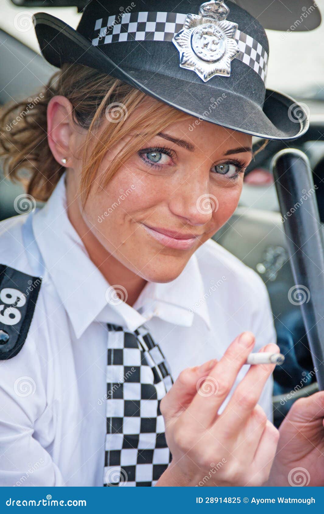 Policewoman Having Cigarette Stock Image - Image of smile, model: 28914825