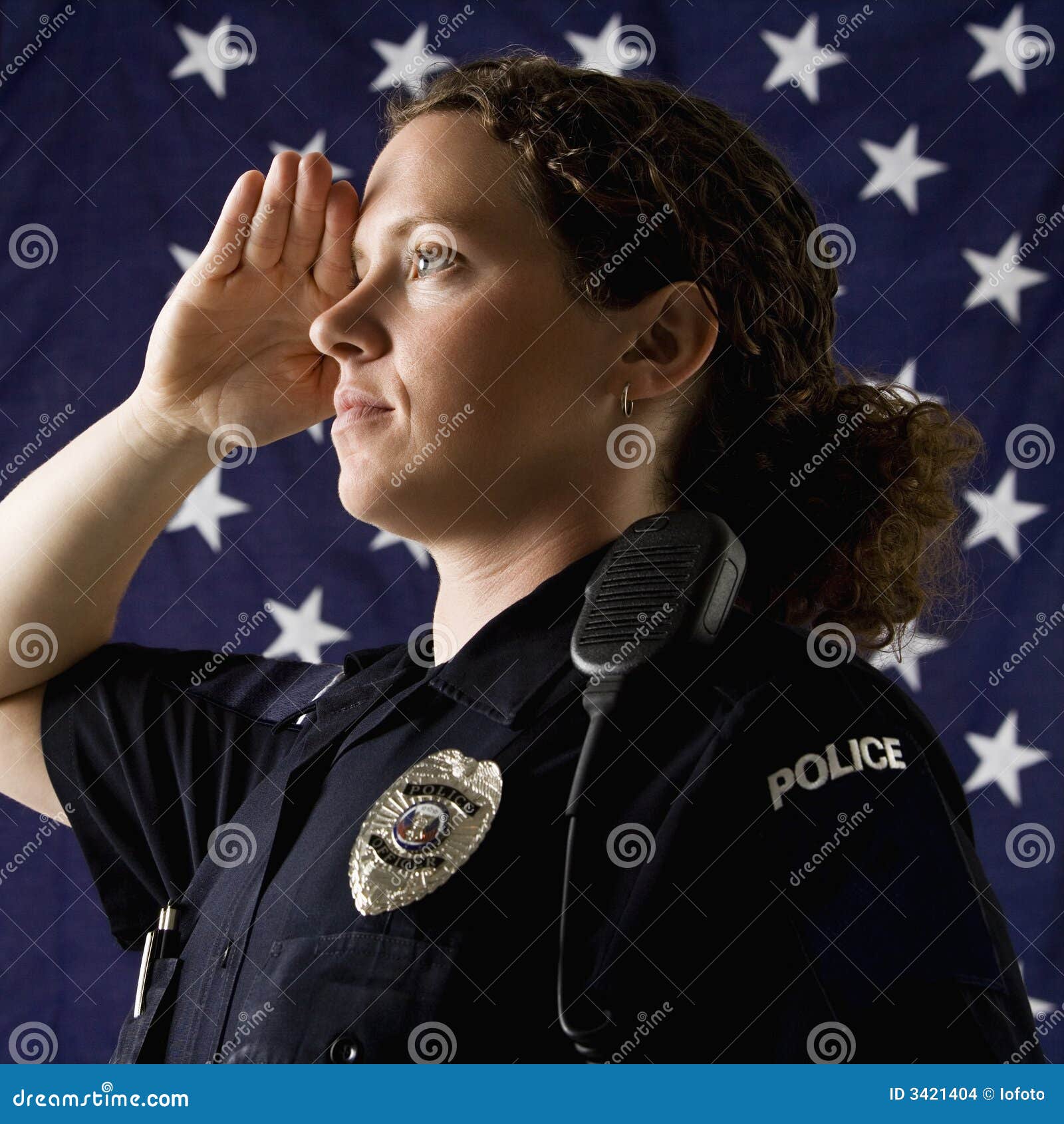 Policewoman saluting. stock photo. Image of badge, occupations - 3421404
