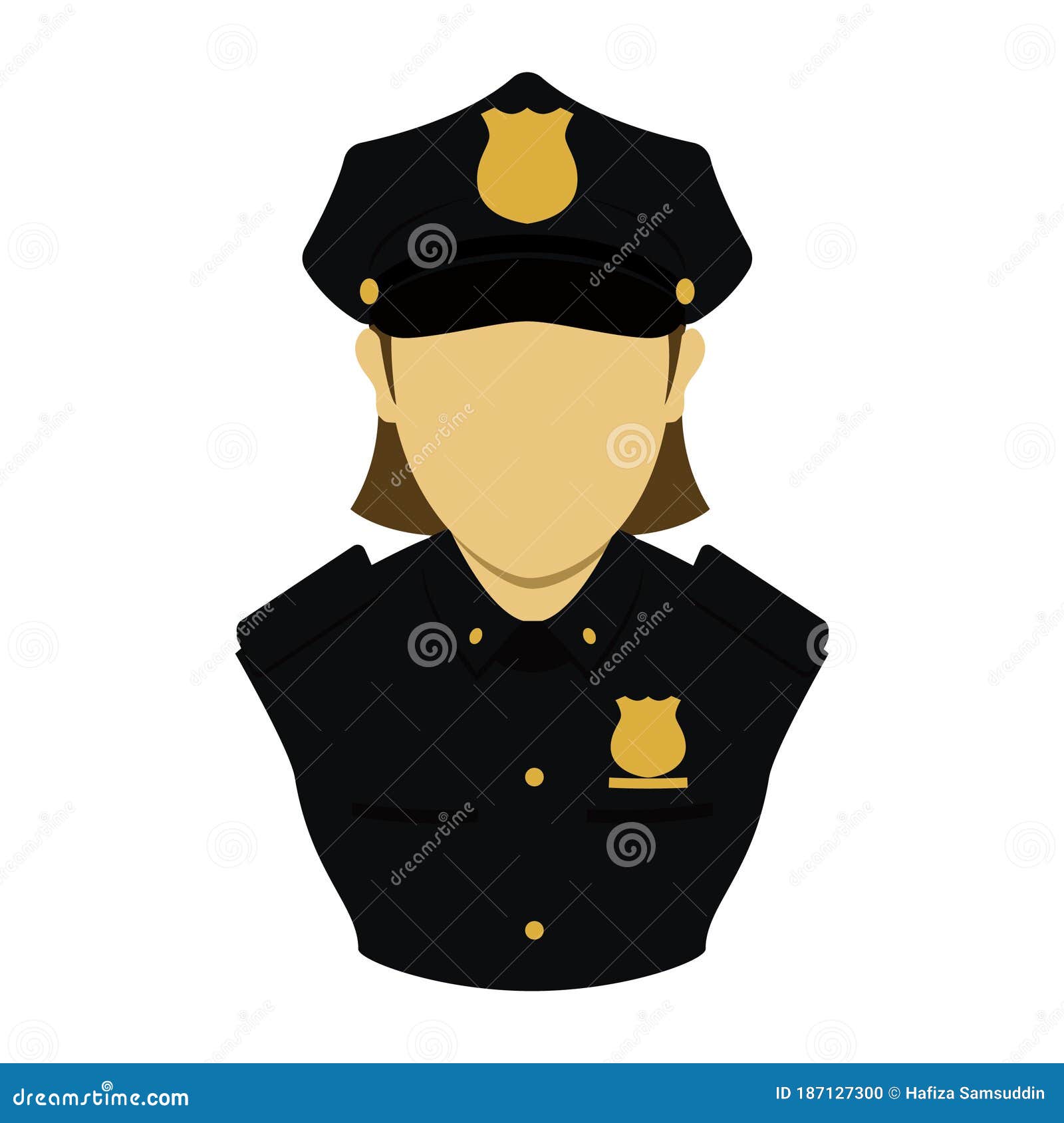 Policewoman Vector Icon Isolated On Transparent Background, Line ...