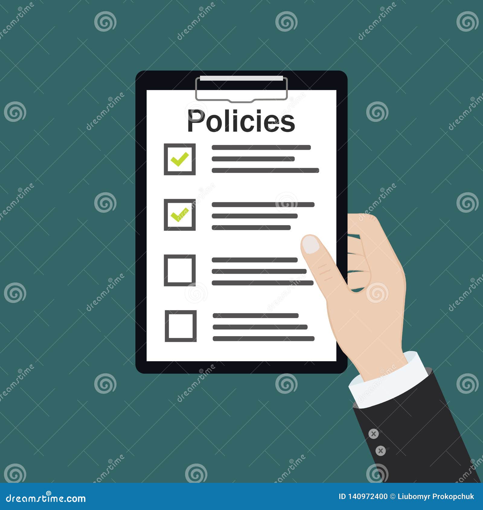 Policies Board Company Policy Check List Stock Vector - Illustration of ...