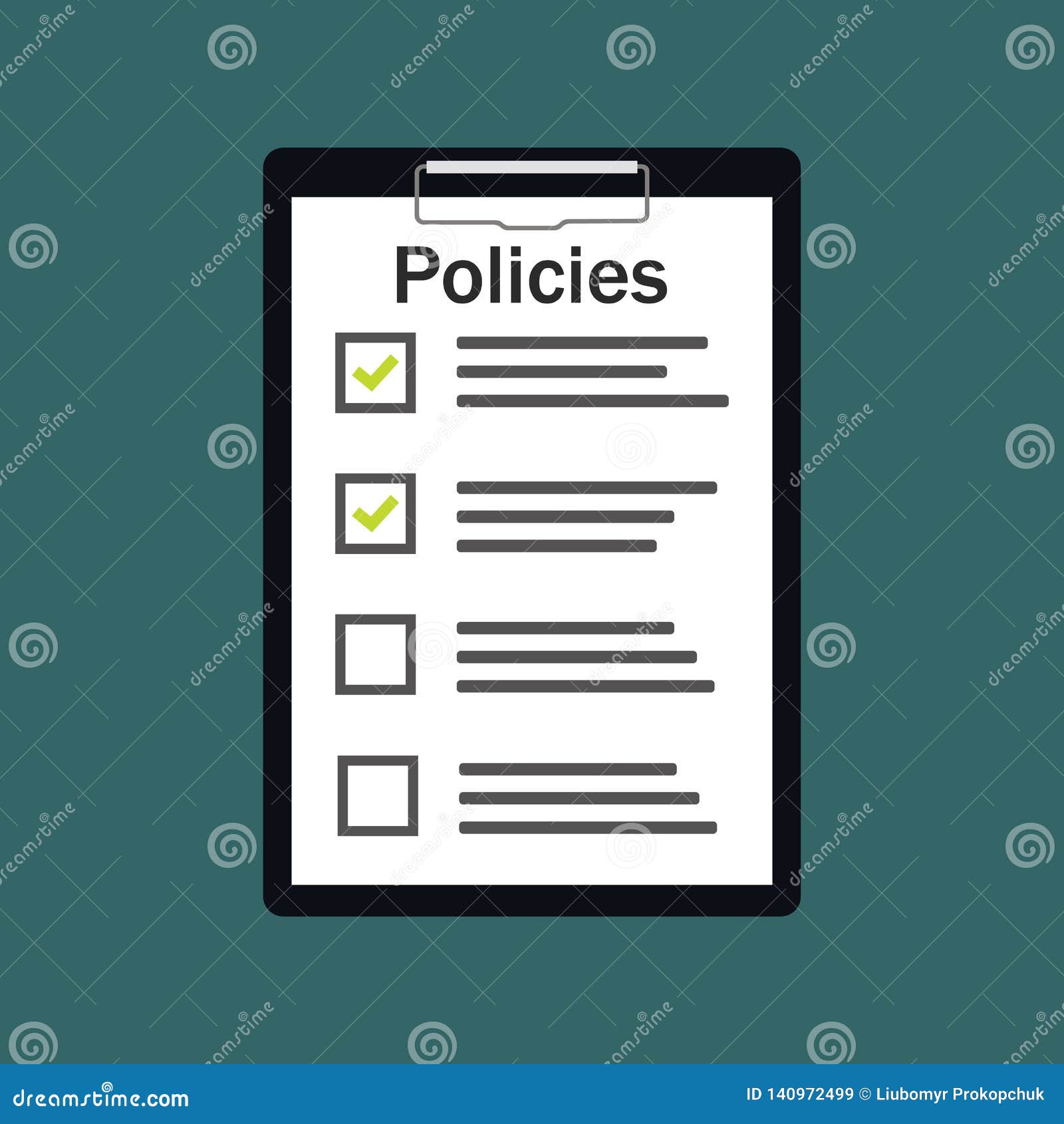 Policies Board Company Policy Check List Stock Vector - Illustration of ...