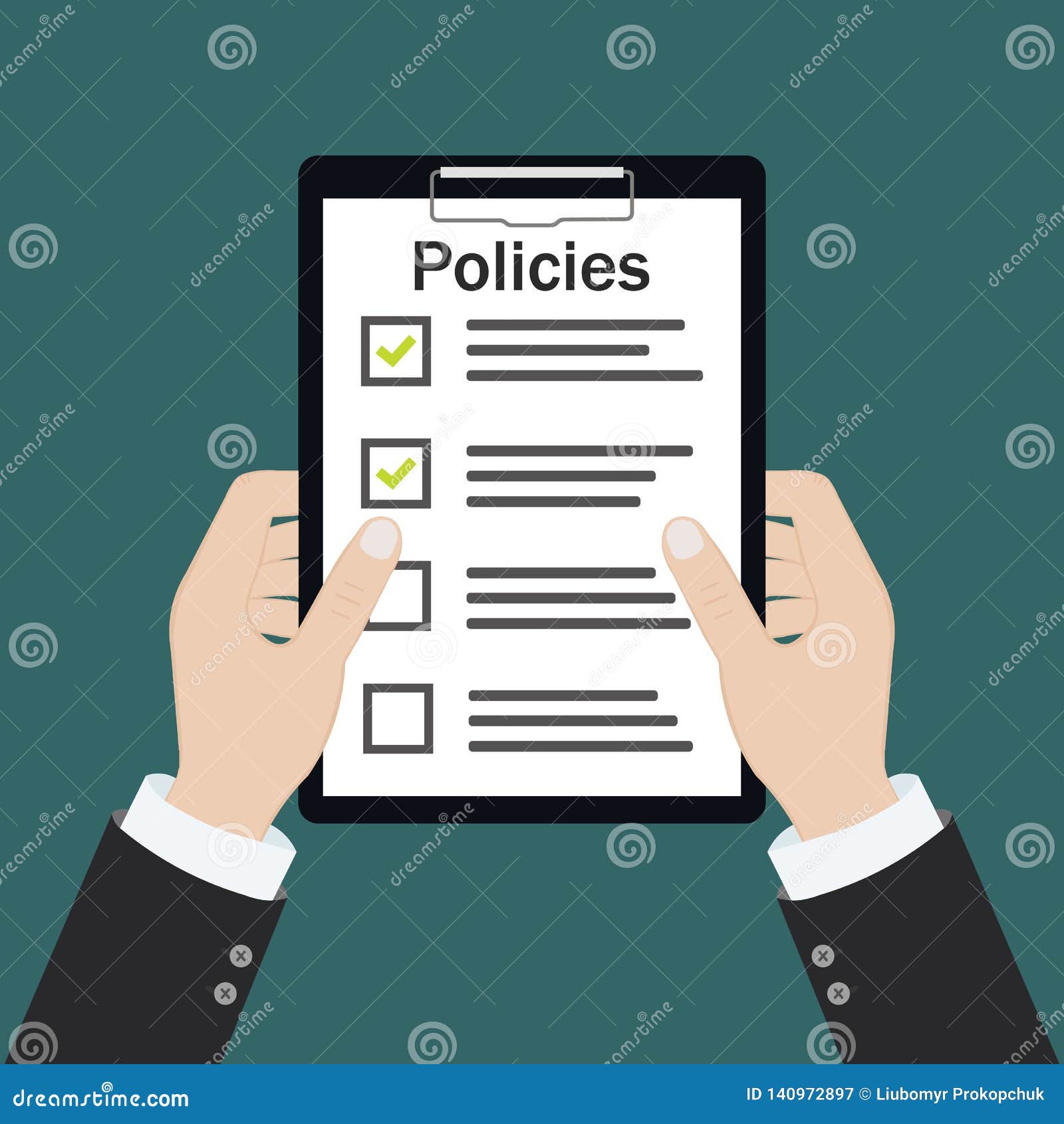 Policies Policy Document Checklist List With Clipboard Paper Pencil ...