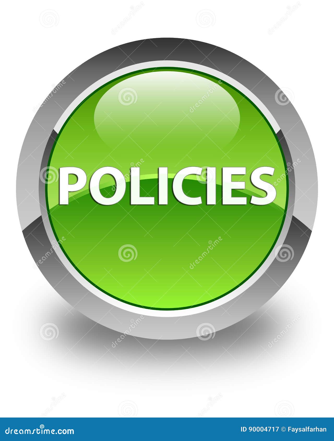 Policies Glossy Green Round Button Stock Illustration - Illustration of ...