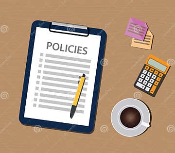 Policies Policy Concept with Clipboard Document and Checklist Stock ...