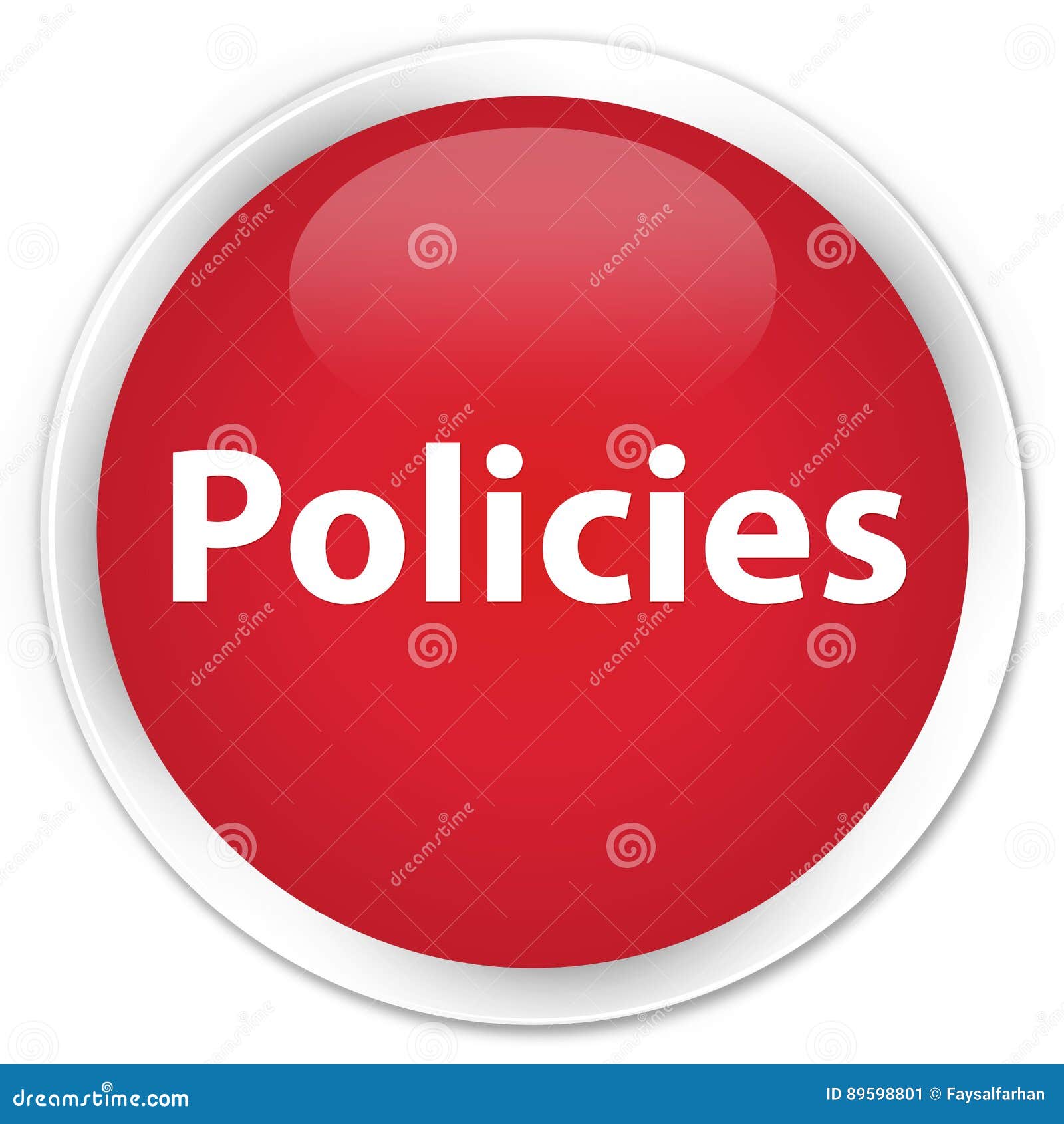 Policies Premium Red Round Button Stock Illustration - Illustration of ...