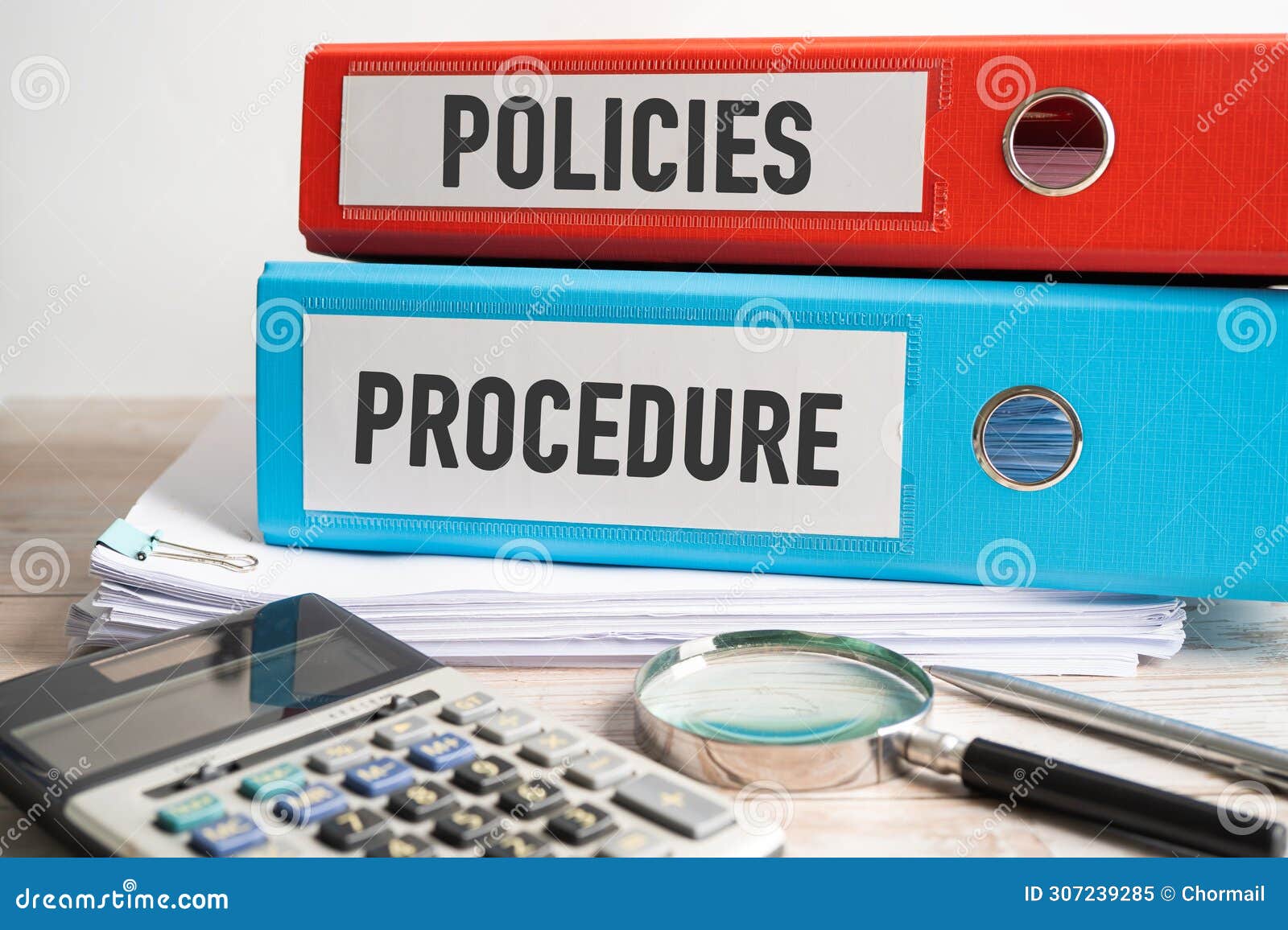 Policies Procedure. Binder Data Finance Report Business with Graph ...