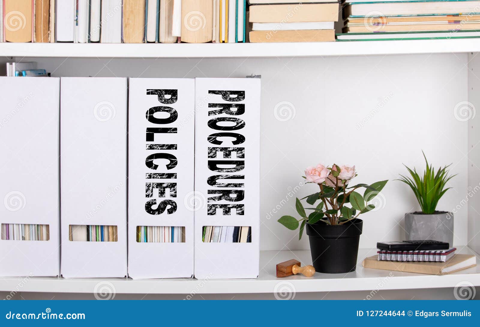 Policies and Procedure Concept. Document Folders and Organizers Stock ...