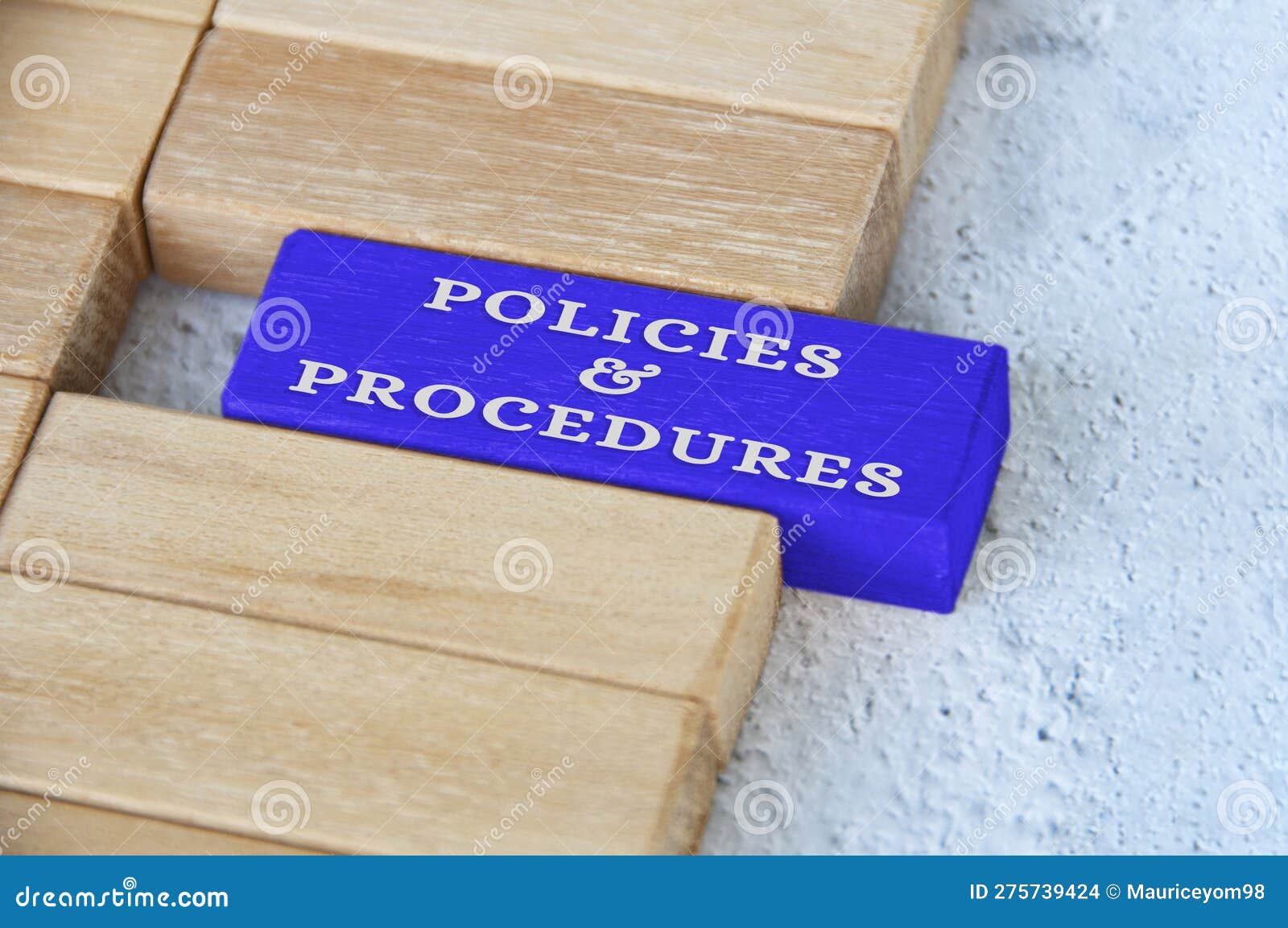 Policies and Procedures Text on Blue Wooden Block Separated from the ... Policies and Procedures Text on Blue Wooden Block Separated from the ...